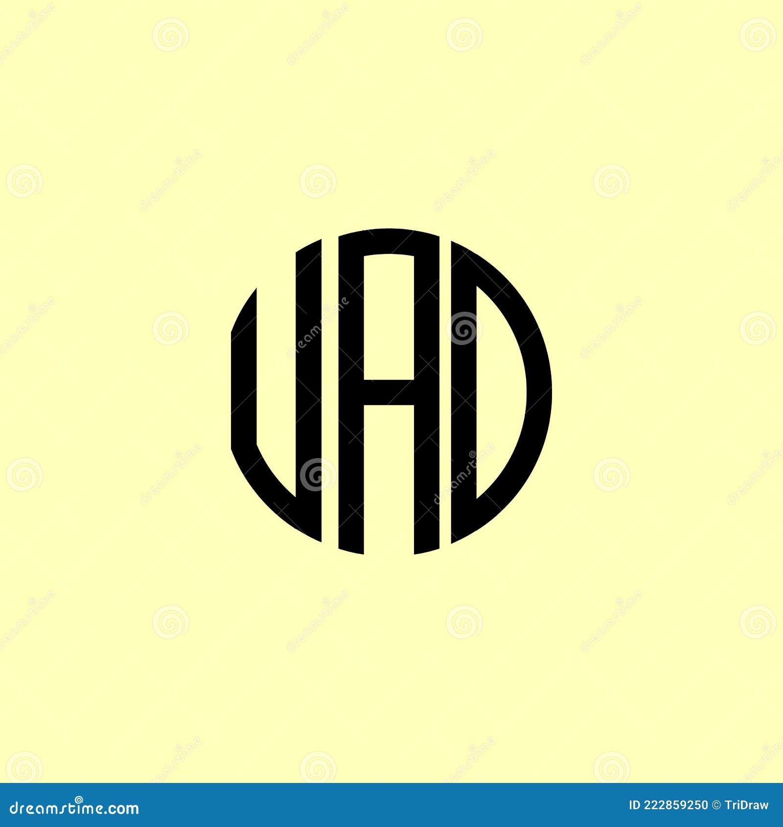 Creative Rounded Initial Letters UAD Logo Stock Vector - Illustration ...