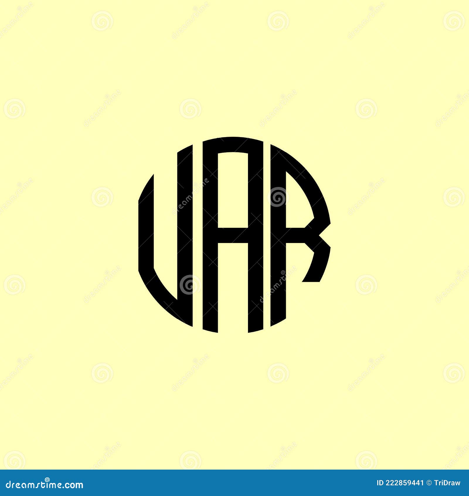 Creative Rounded Initial Letters UAR Logo Cartoon Vector ...