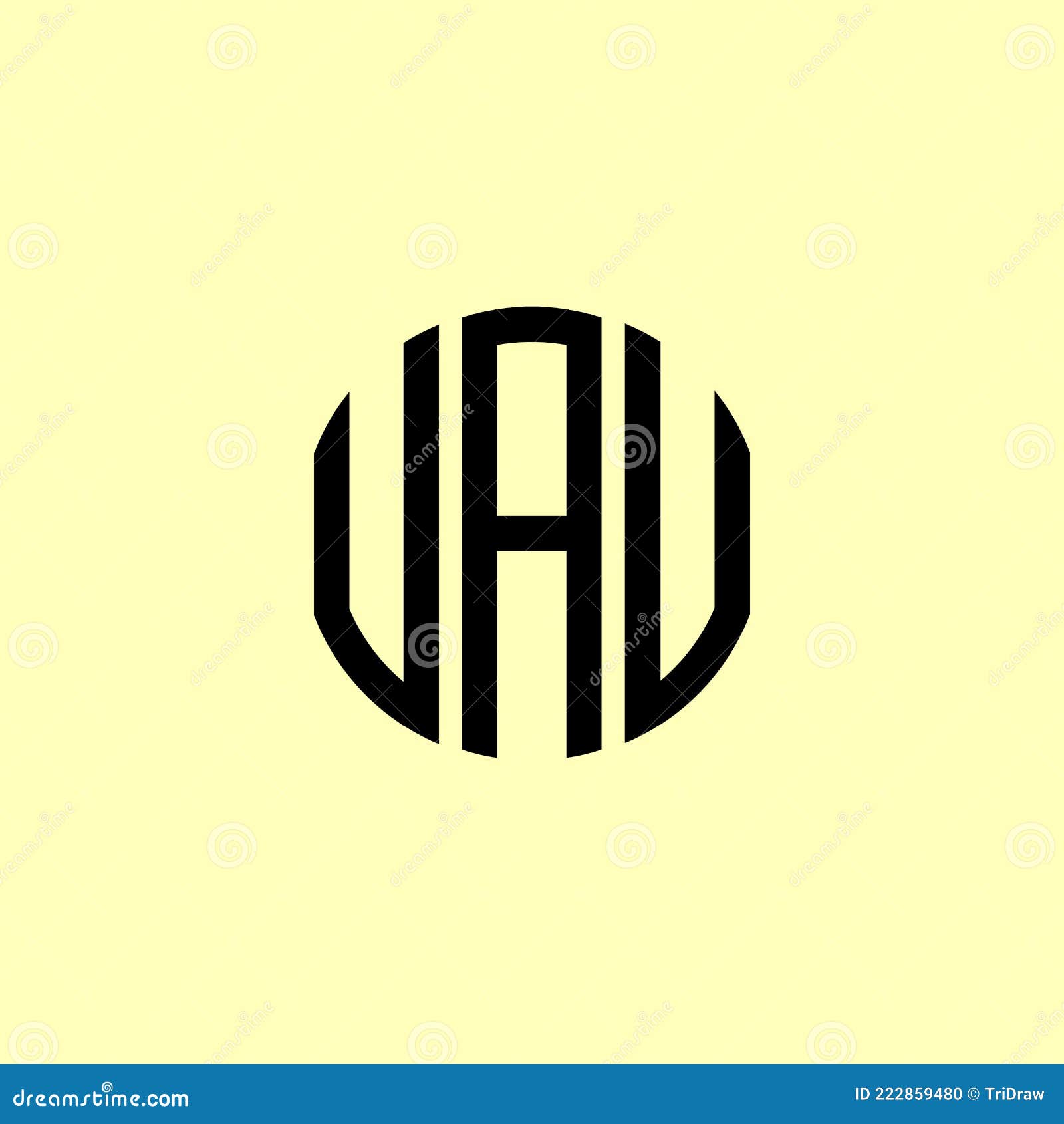Creative Rounded Initial Letters UAU Logo Stock Vector - Illustration ...
