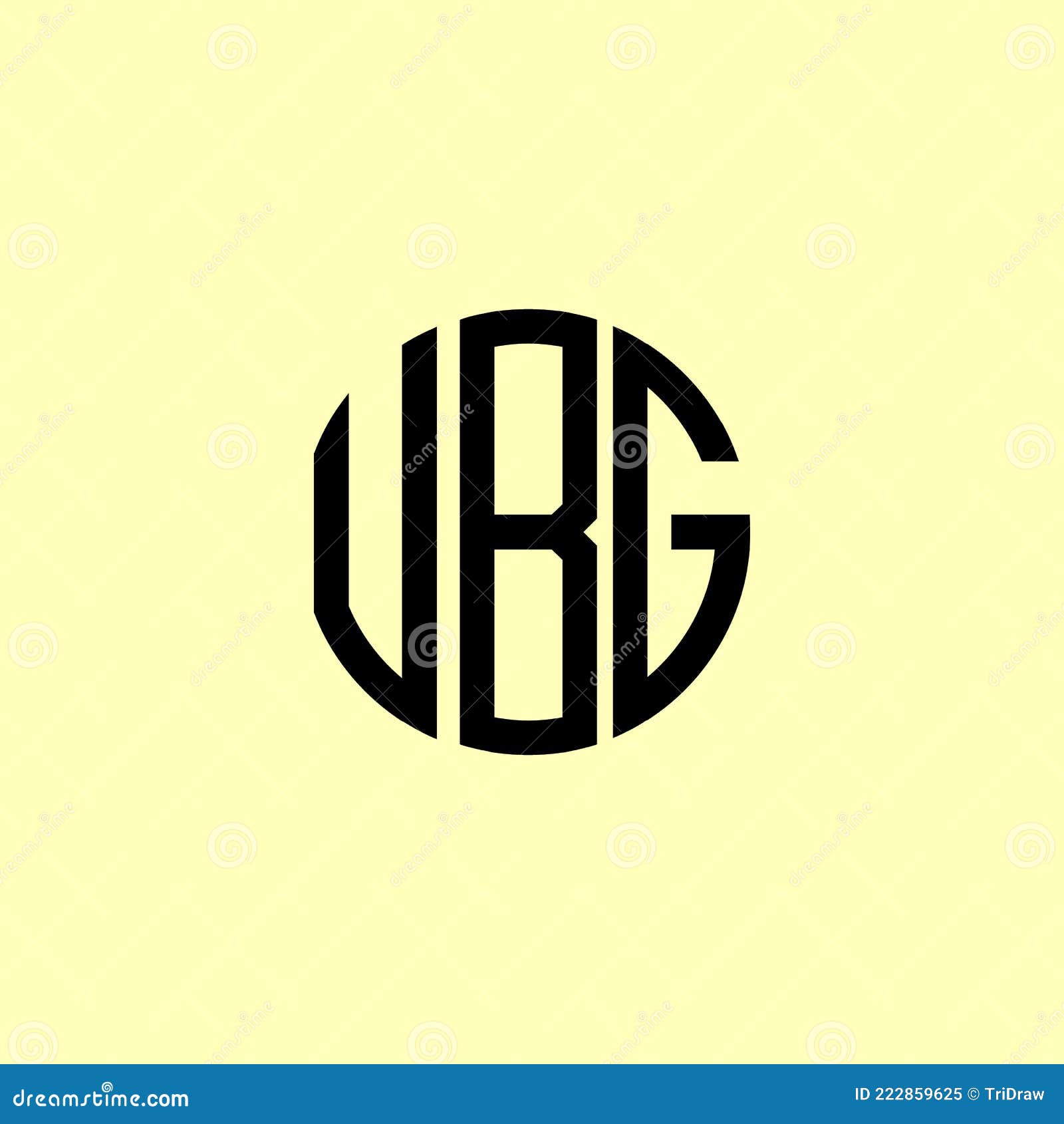 Creative Rounded Initial Letters UBG Logo Stock Vector - Illustration of black, minimalist ...