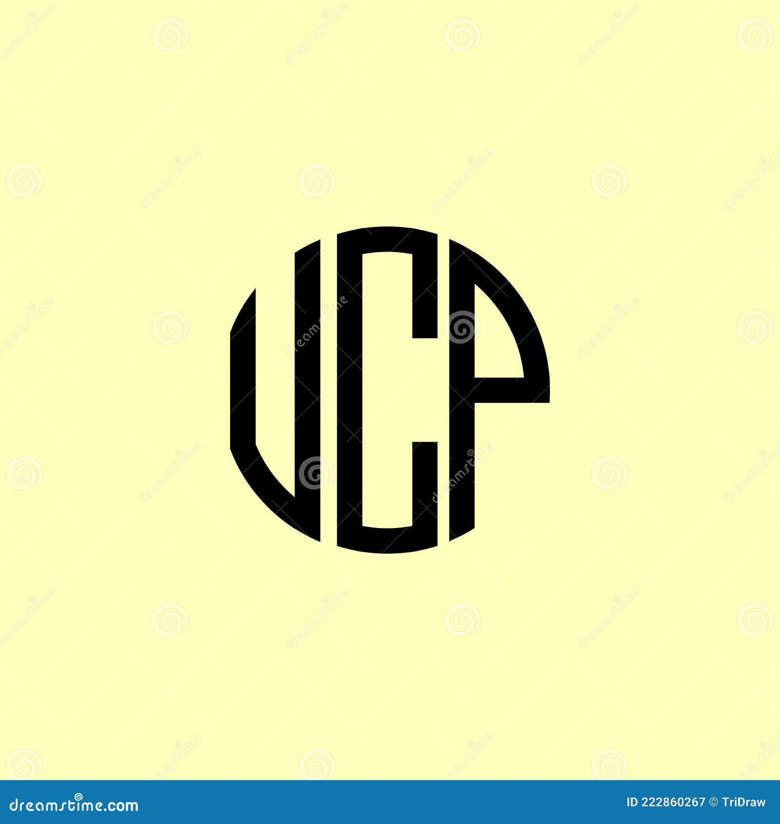Creative Rounded Initial Letters UCP Logo Cartoon Vector ...