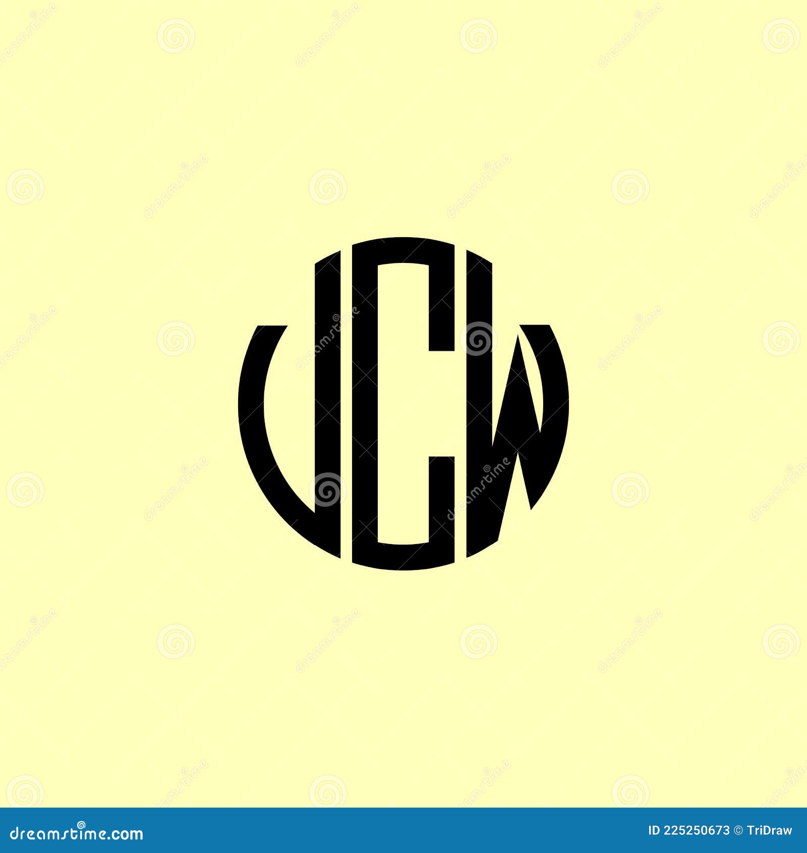 Creative Rounded Initial Letters UCW Logo Stock Vector - Illustration ...