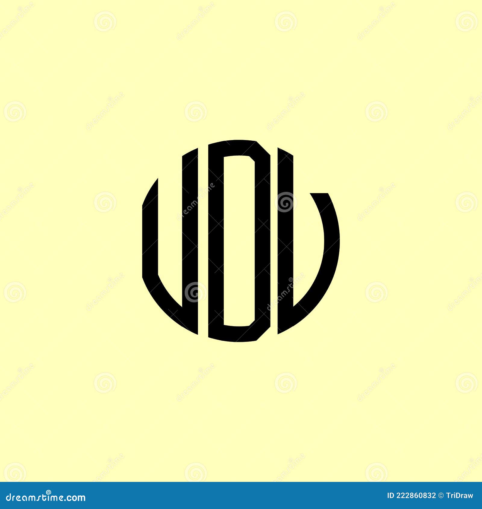 Creative Rounded Initial Letters UDV Logo Stock Vector - Illustration of letter, concept: 222860832