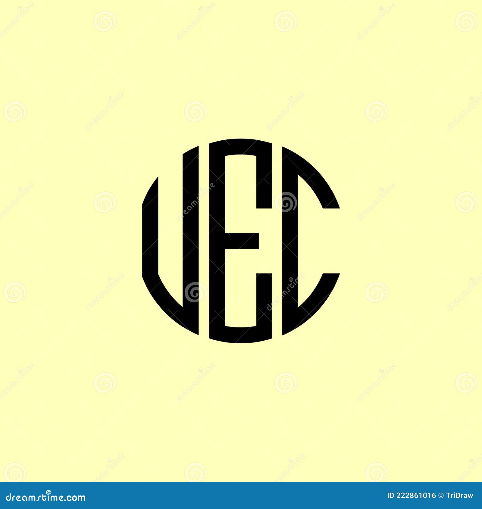 Creative Rounded Initial Letters UEC Logo Stock Vector - Illustration ...