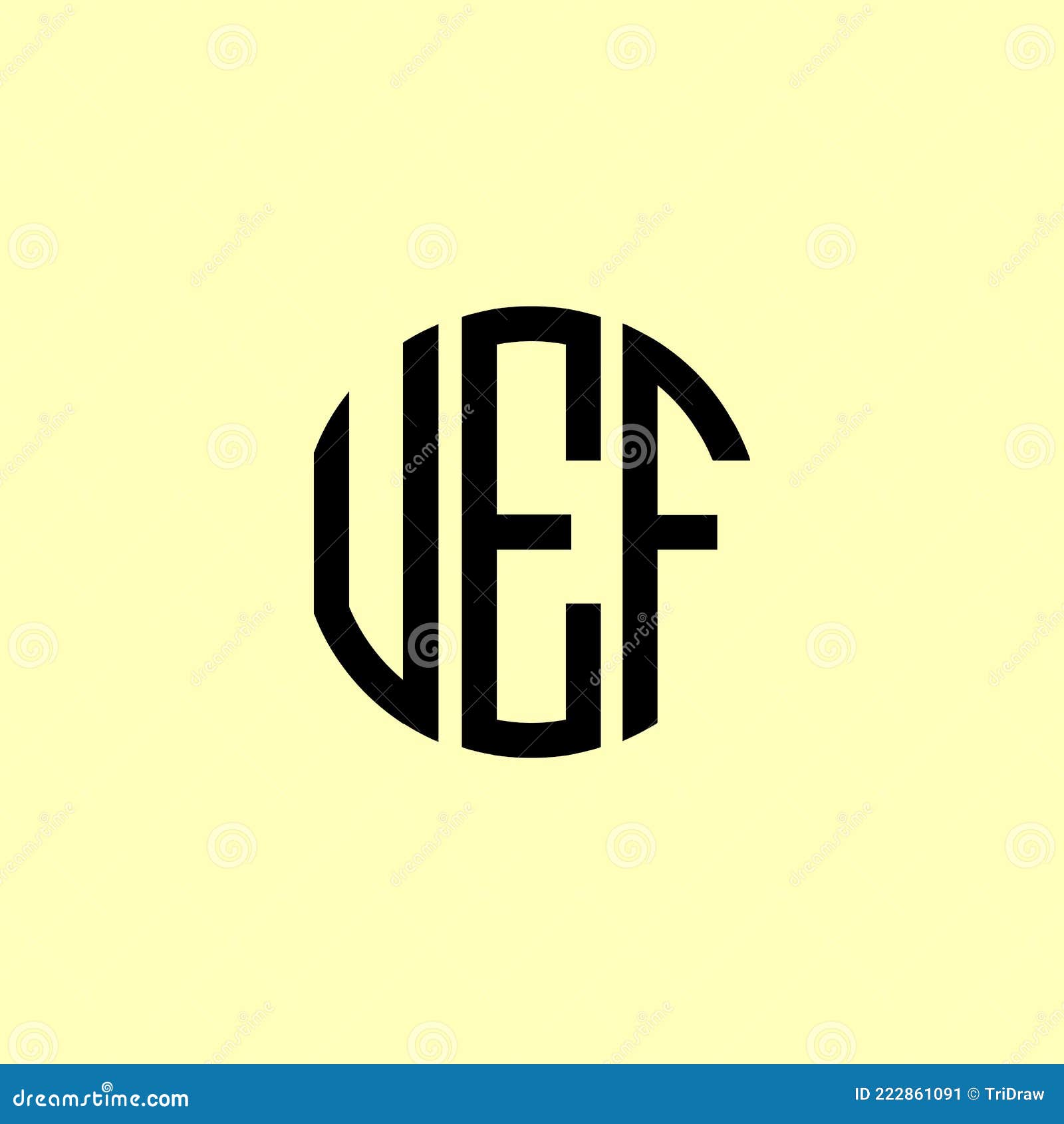 Creative Rounded Initial Letters UEF Logo Stock Vector - Illustration ...