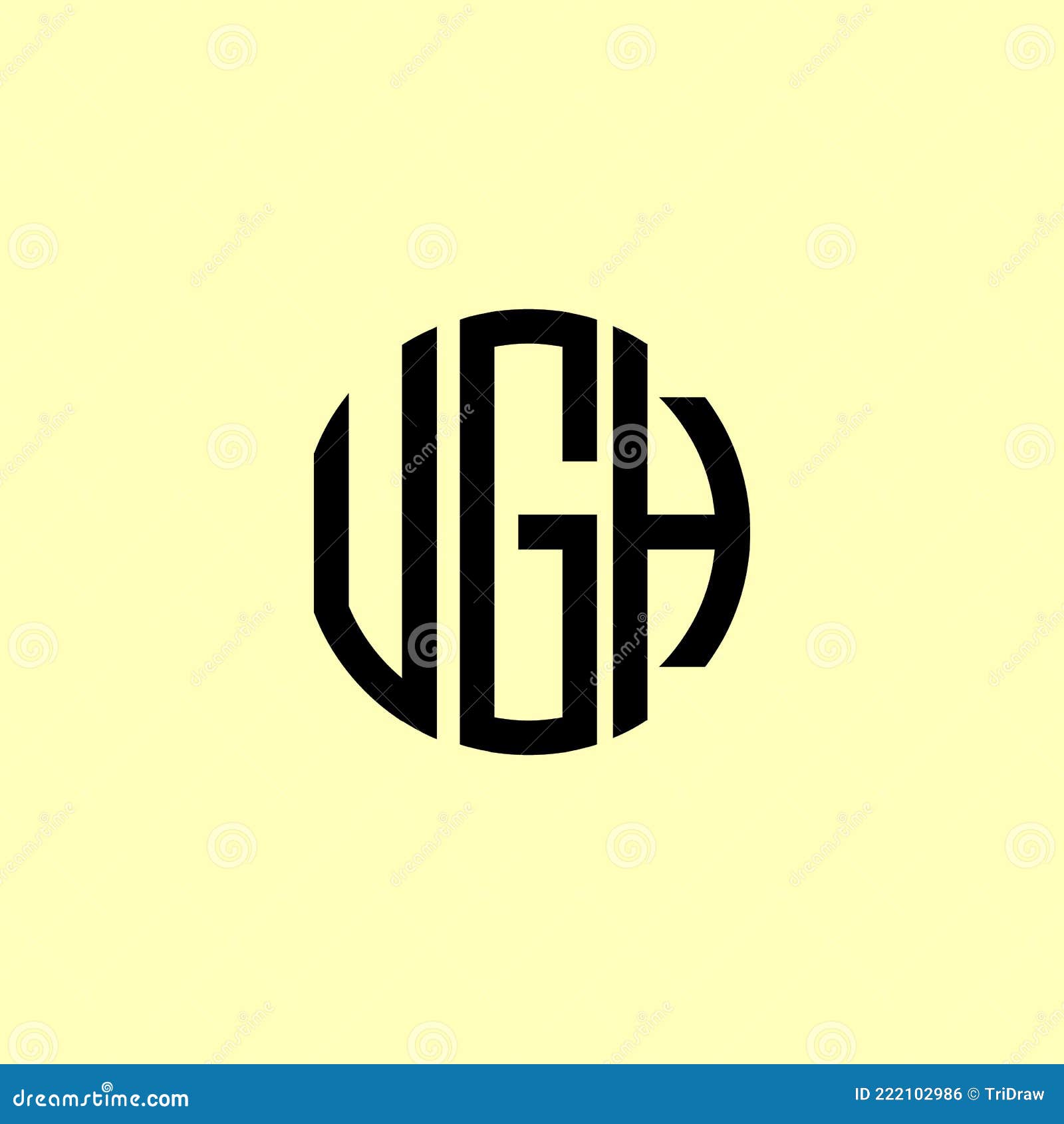Creative Rounded Initial Letters UGH Logo Stock Vector - Illustration ...