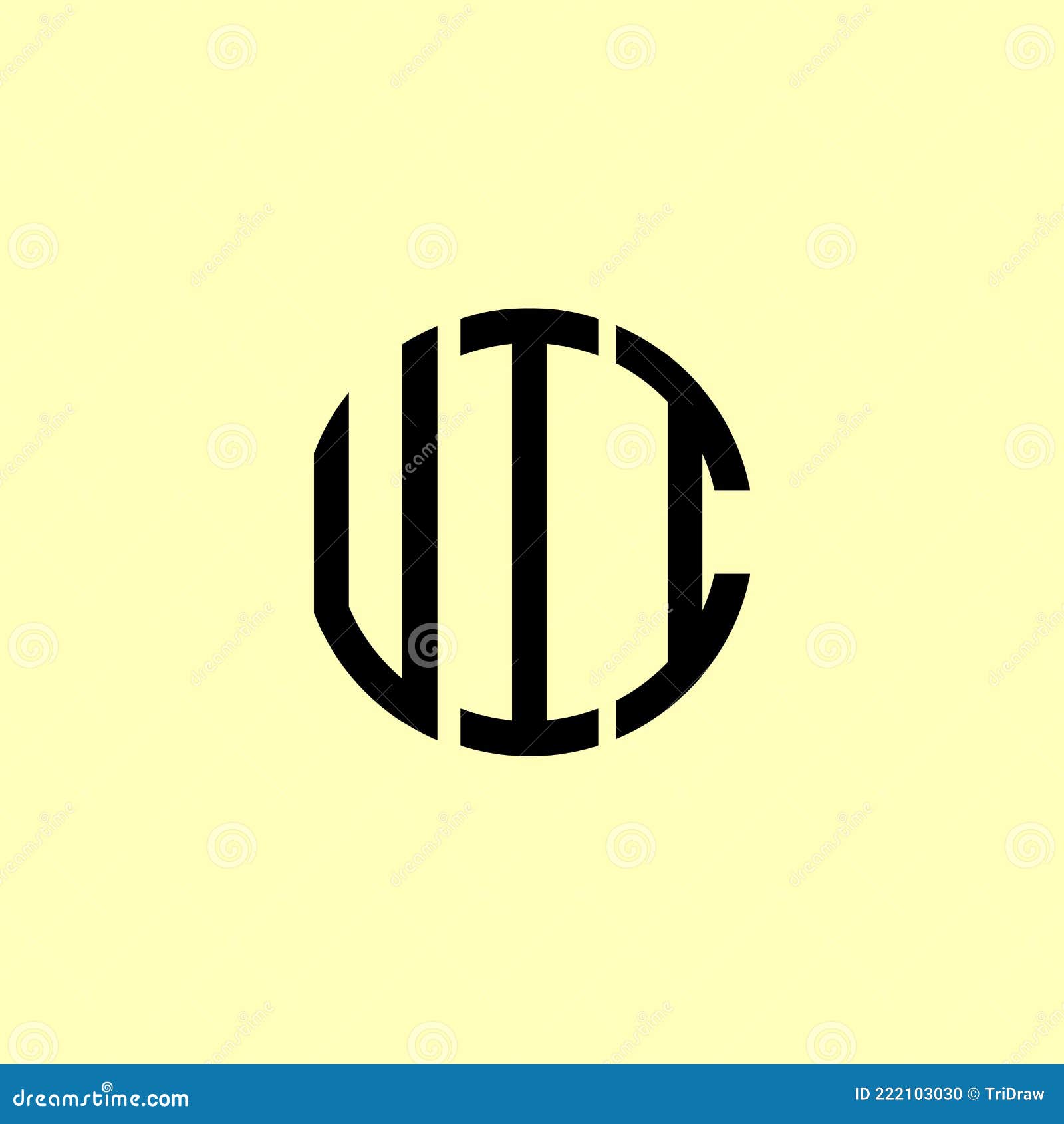Creative Rounded Initial Letters UII Logo Stock Vector - Illustration ...