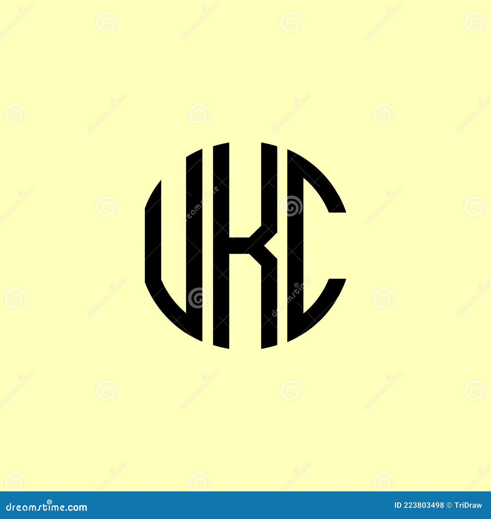 Creative Rounded Initial Letters UKC Logo Stock Vector - Illustration ...