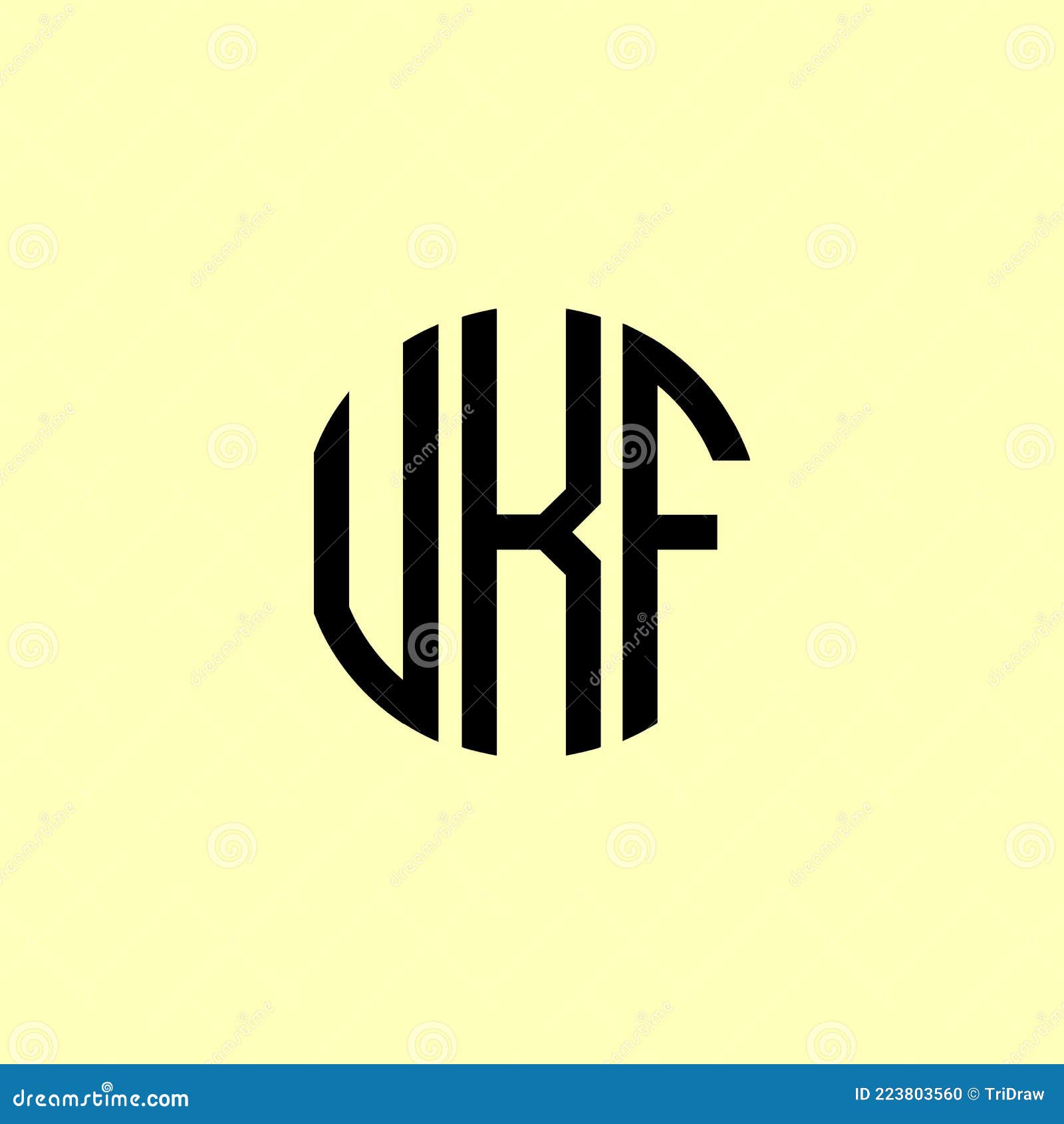 Creative Rounded Initial Letters UKF Logo Stock Vector - Illustration ...