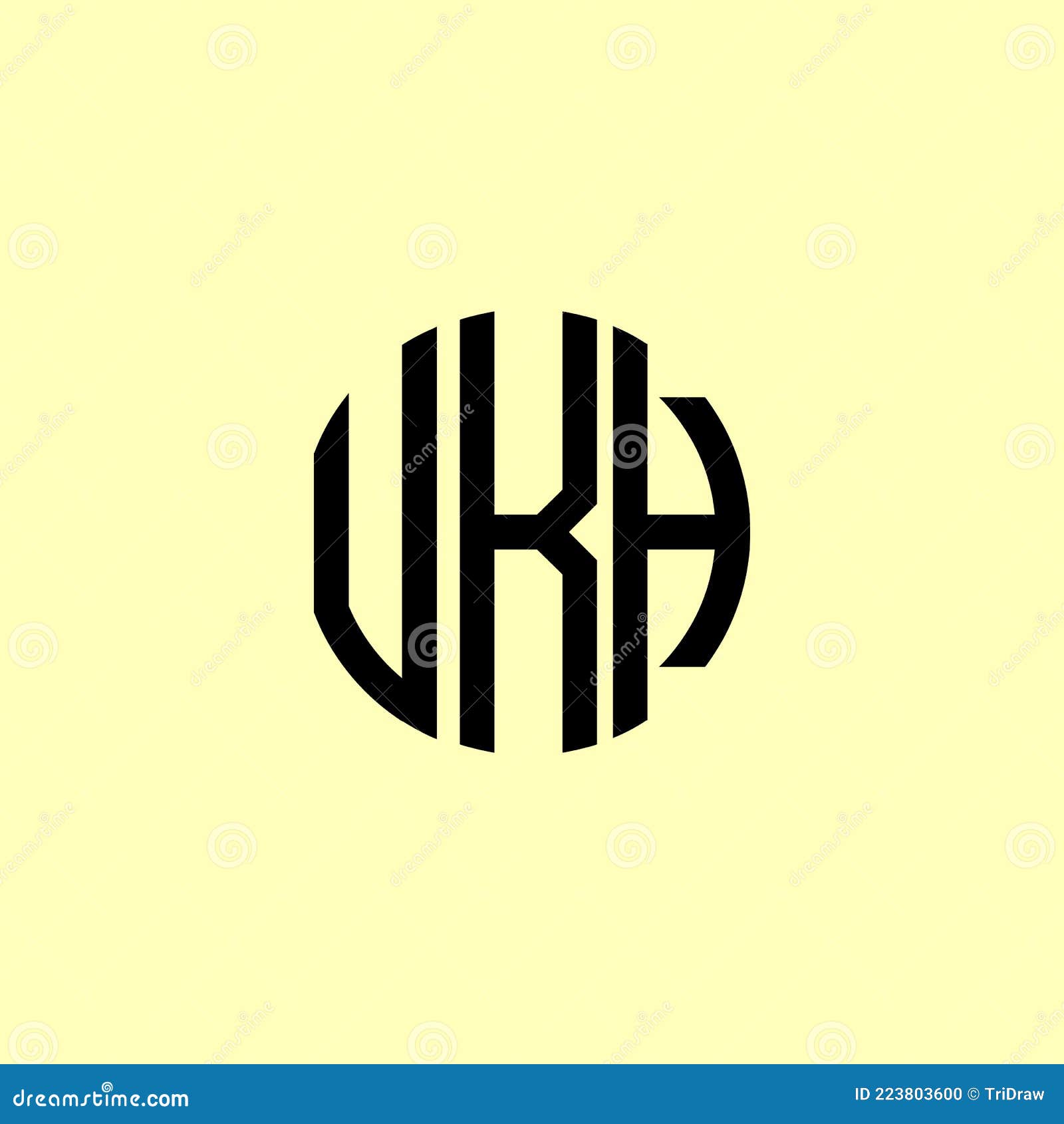 Creative Rounded Initial Letters UKH Logo Stock Vector - Illustration ...