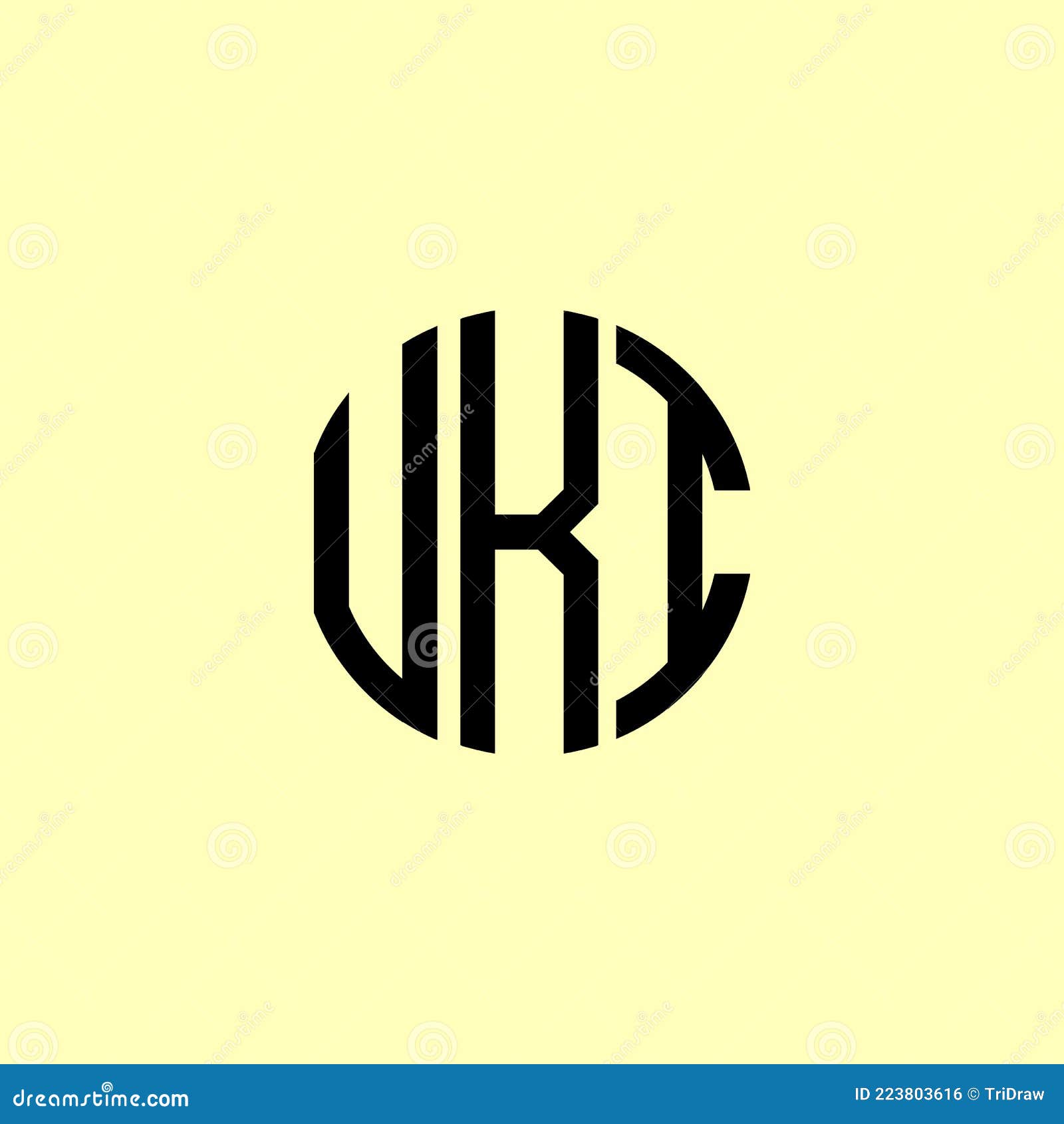 Creative Rounded Initial Letters UKI Logo Stock Vector - Illustration ...