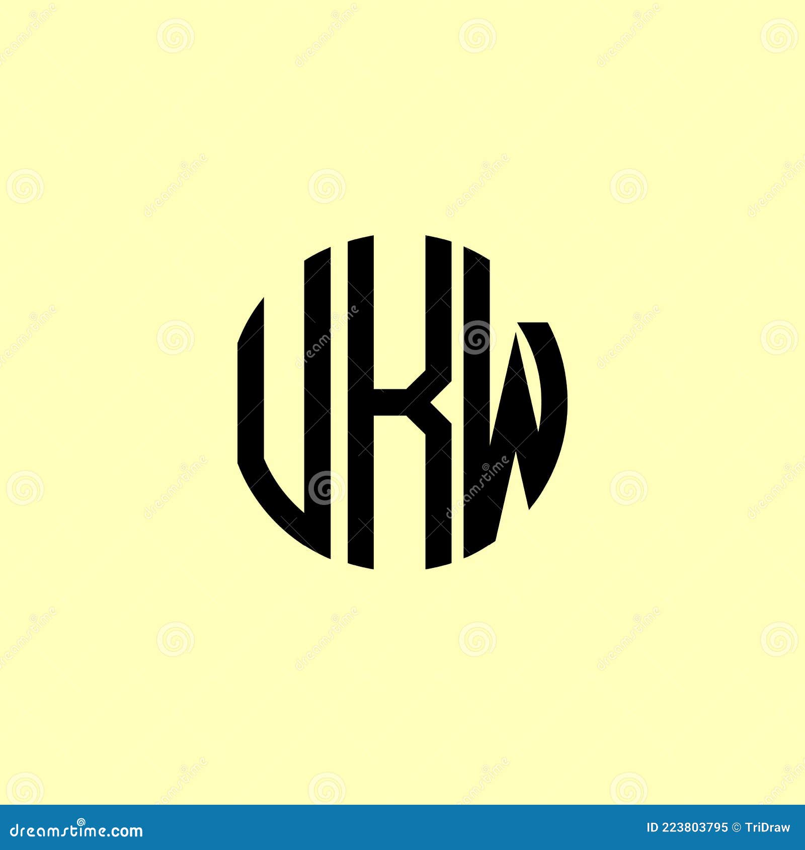Creative Rounded Initial Letters UKW Logo Stock Vector - Illustration ...