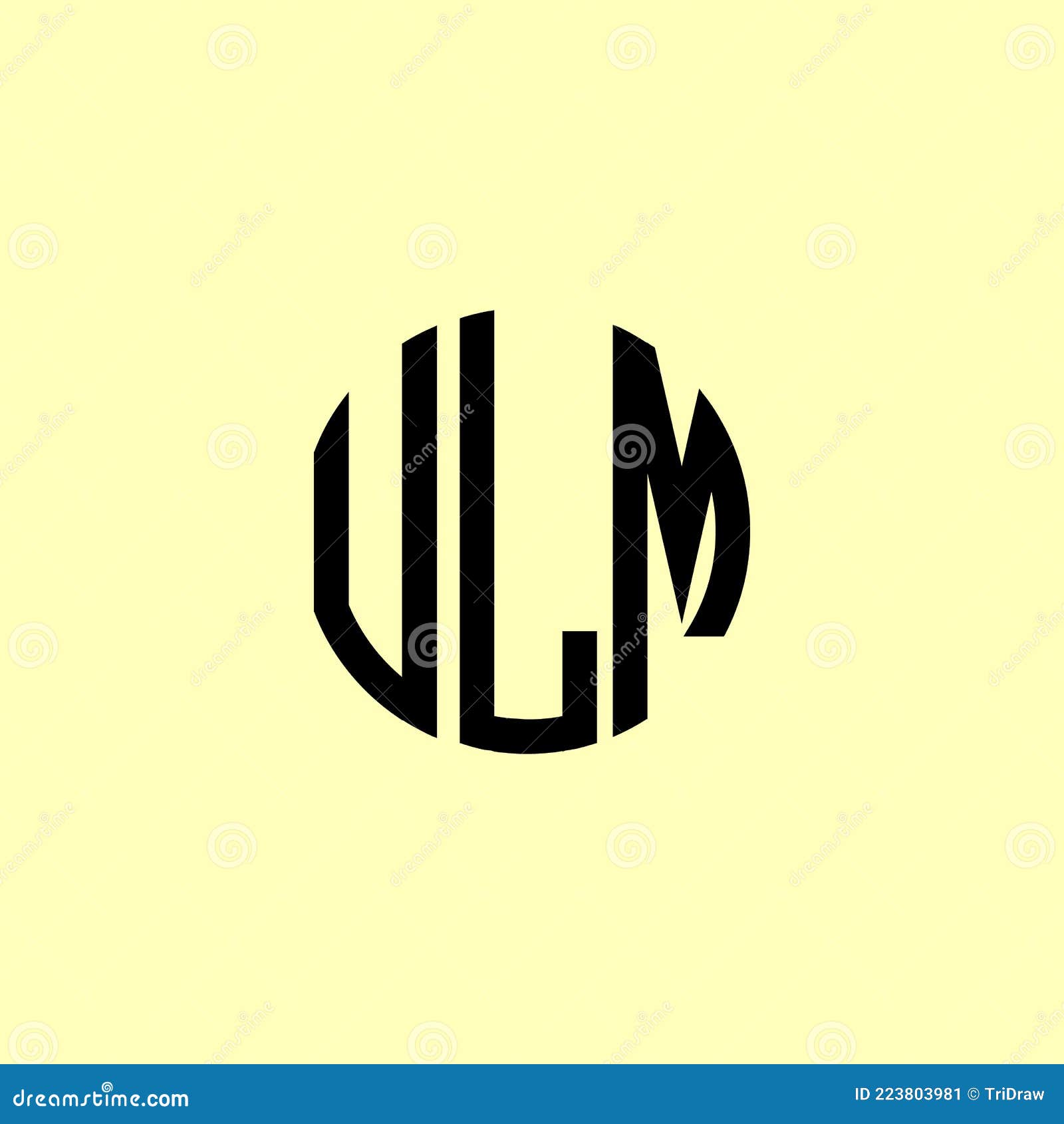 Creative Rounded Initial Letters ULM Logo Cartoon Vector ...