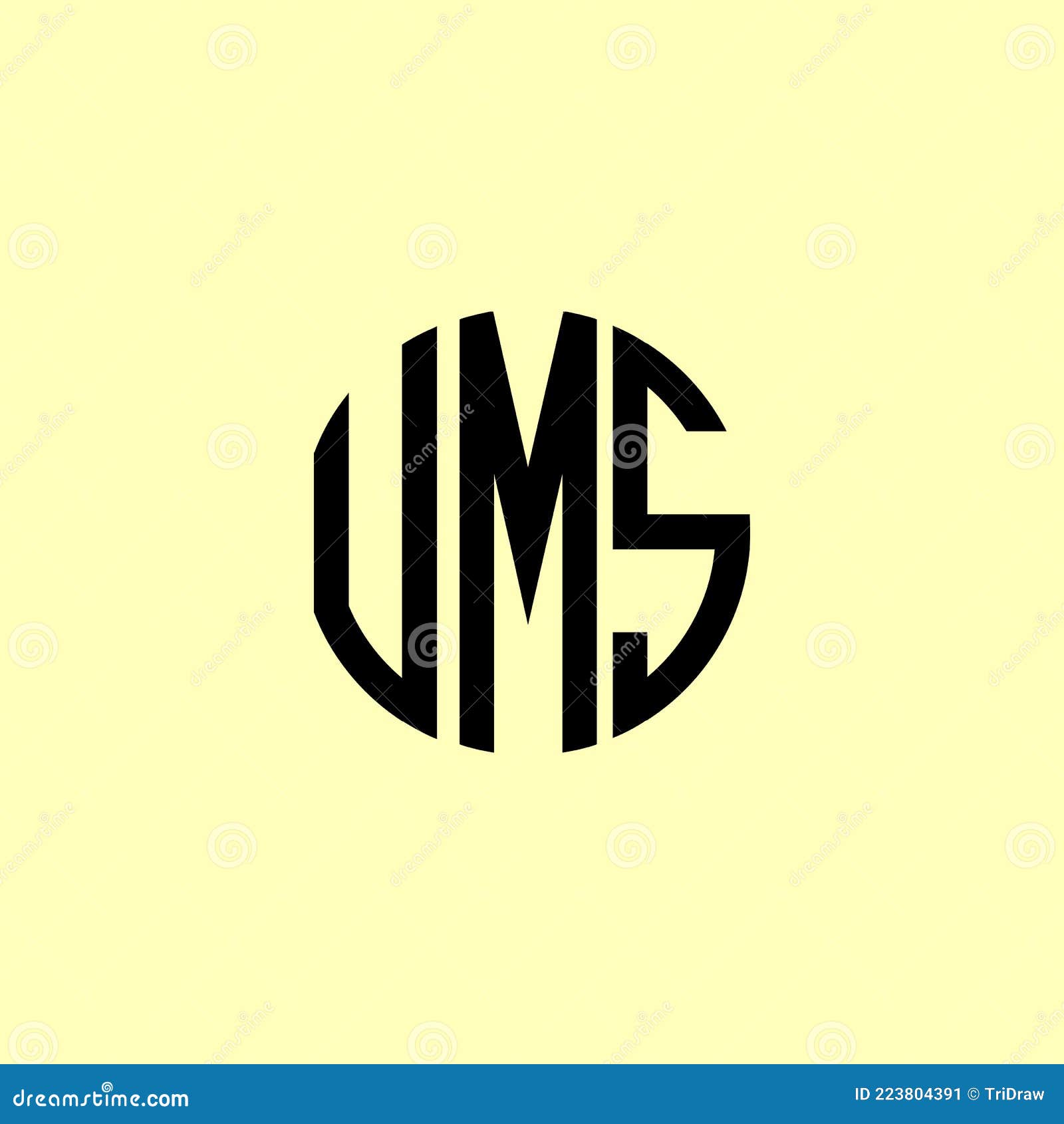 Creative Rounded Initial Letters UMS Logo Stock Vector - Illustration ...