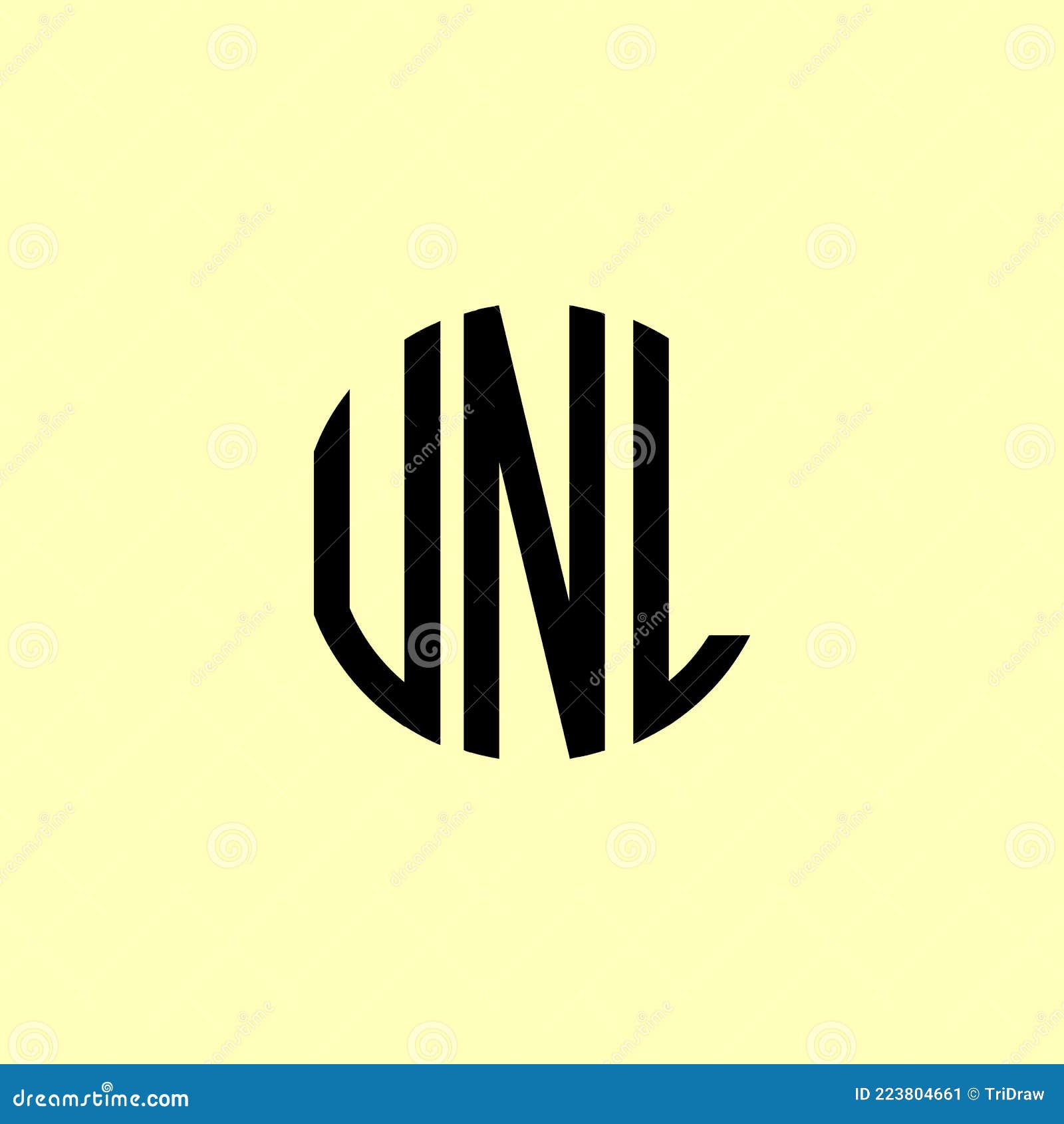 Creative Rounded Initial Letters UNL Logo Stock Vector - Illustration ...