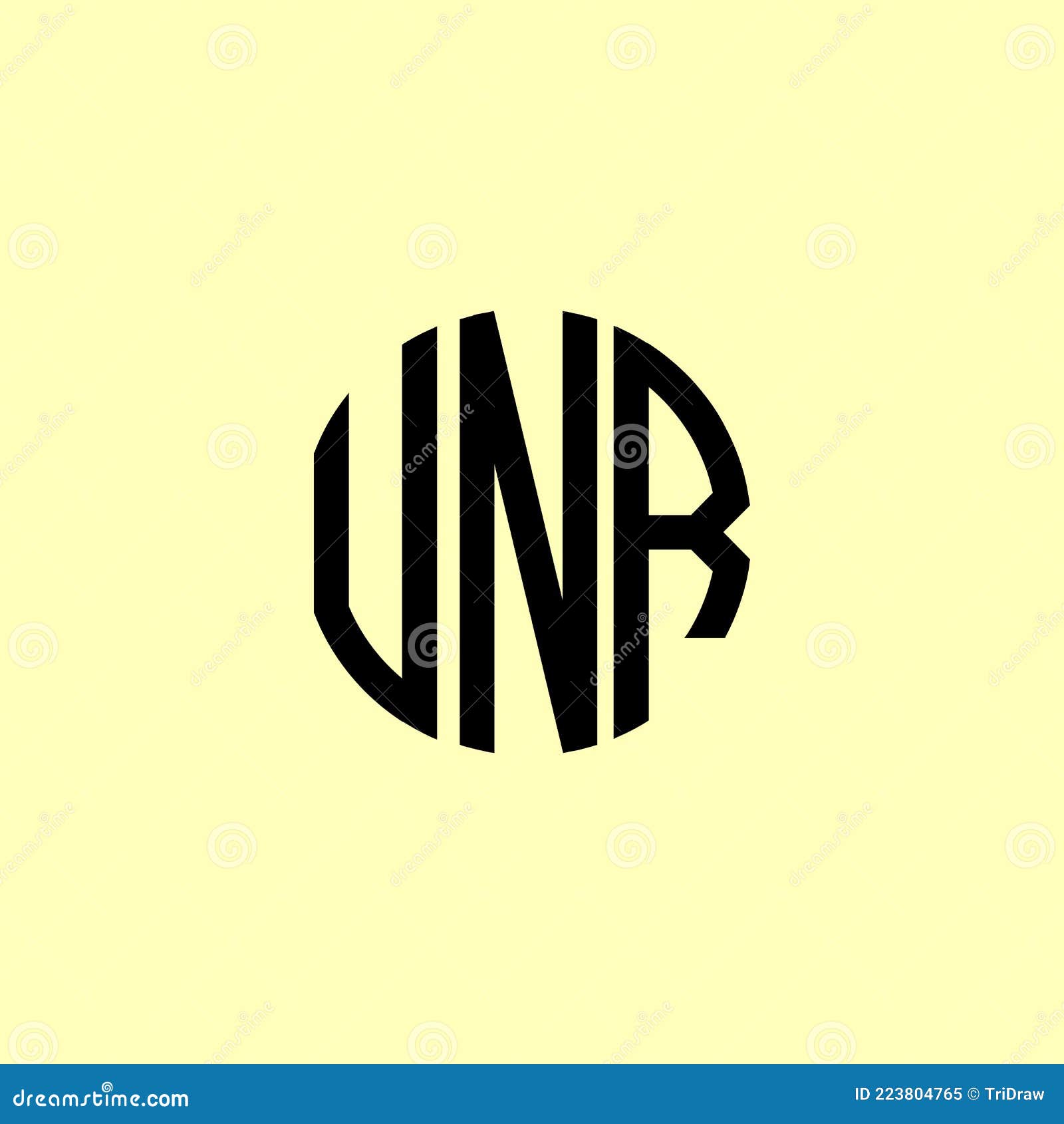 Creative Rounded Initial Letters UNR Logo Stock Vector - Illustration ...