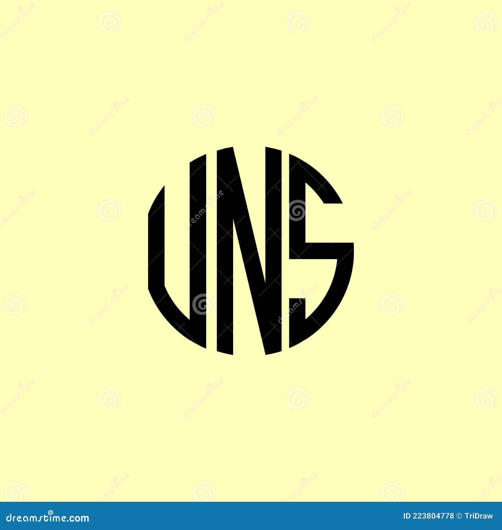 Creative Rounded Initial Letters UNS Logo Stock Vector - Illustration ...