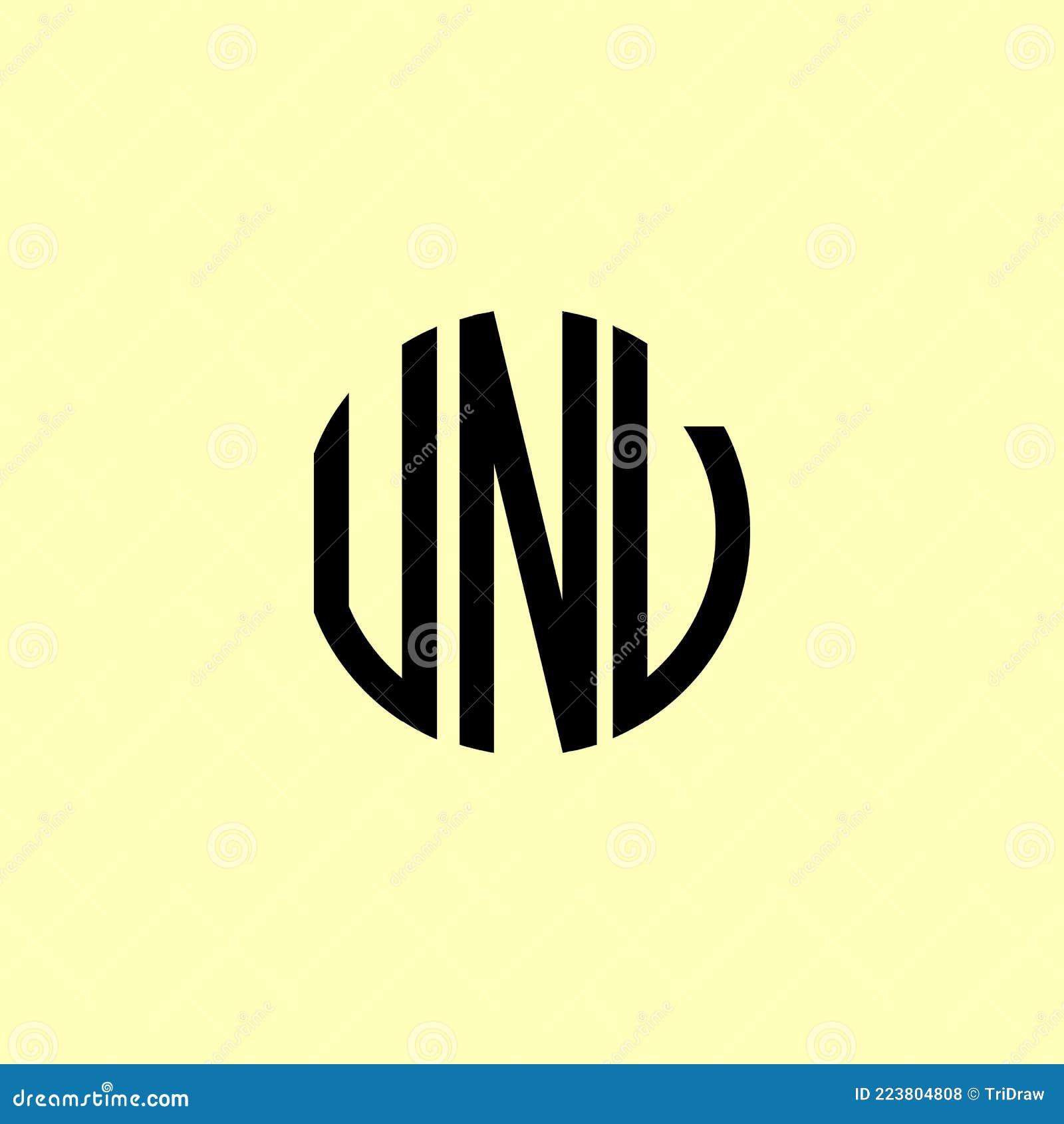 Creative Rounded Initial Letters UNV Logo Stock Illustration ...