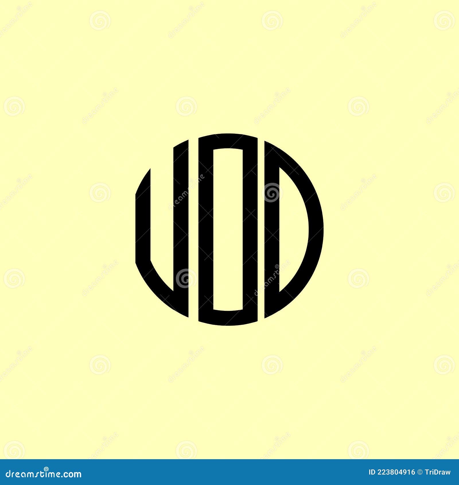 Creative Rounded Initial Letters UOD Logo Stock Vector - Illustration ...