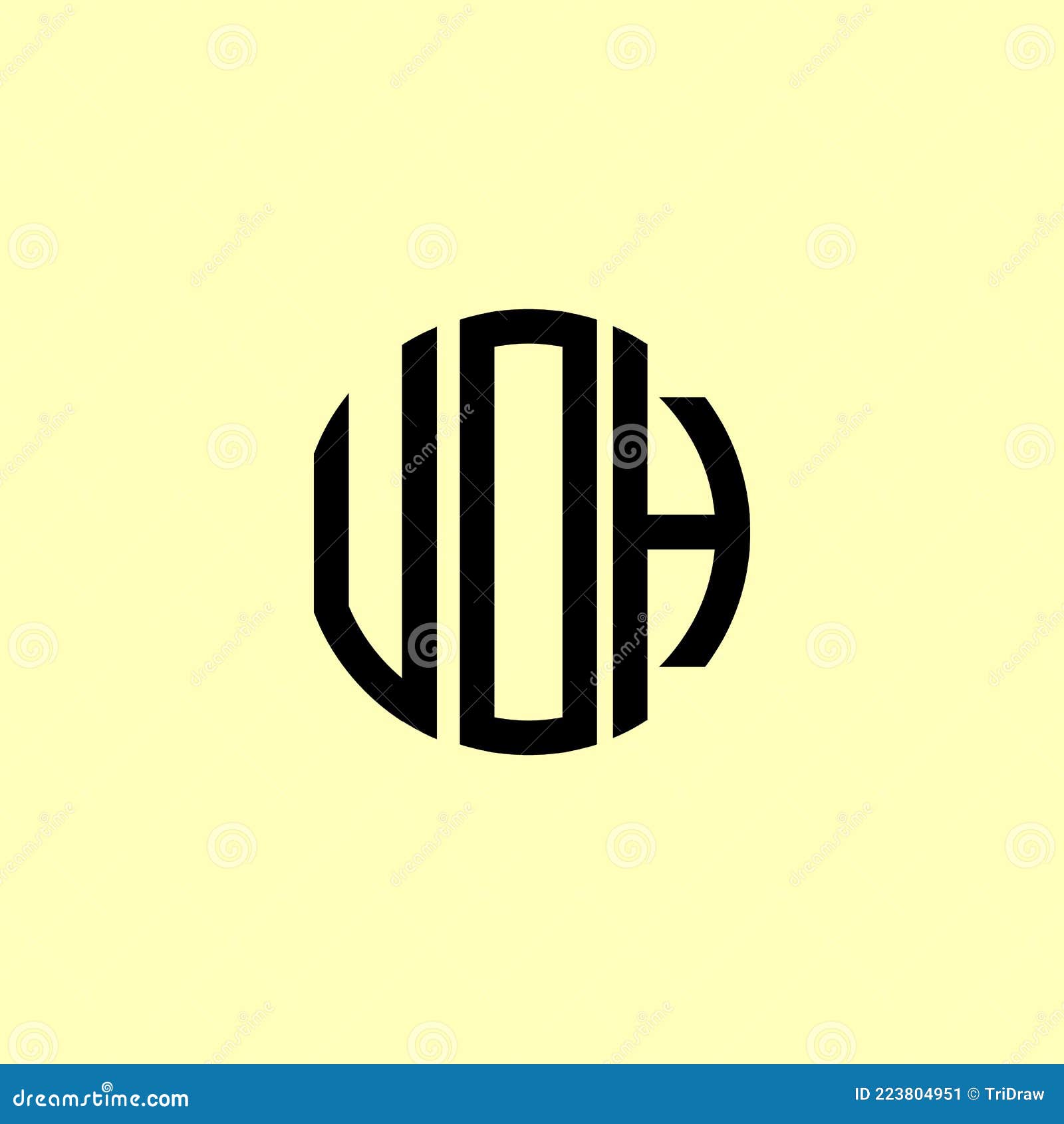Creative Rounded Initial Letters UOH Logo Stock Vector - Illustration ...