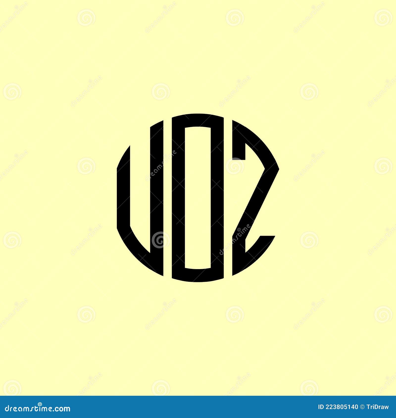 Creative Rounded Initial Letters UOZ Logo Stock Vector - Illustration ...