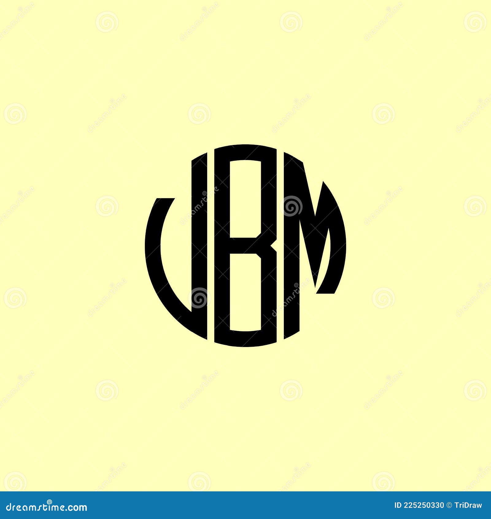 Creative Rounded Initial Letters VBM Logo Stock Vector - Illustration ...