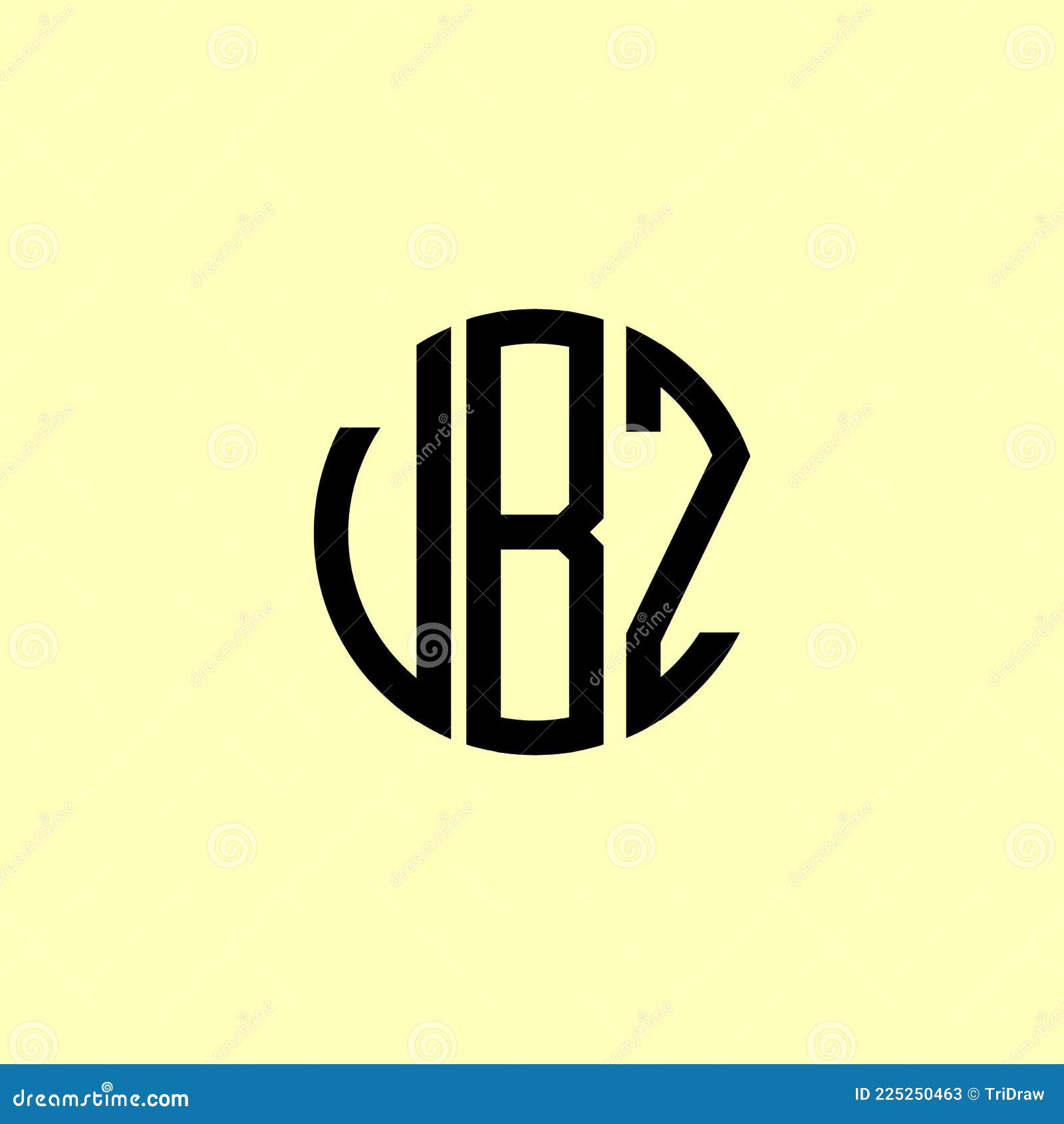 Creative Rounded Initial Letters VBZ Logo Stock Vector - Illustration ...