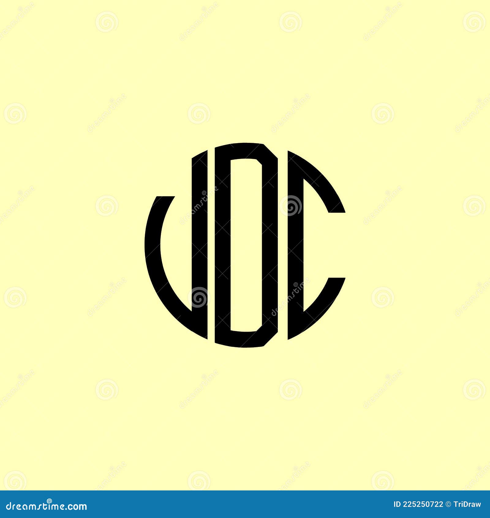 Creative Rounded Initial Letters VDC Logo Stock Vector - Illustration ...