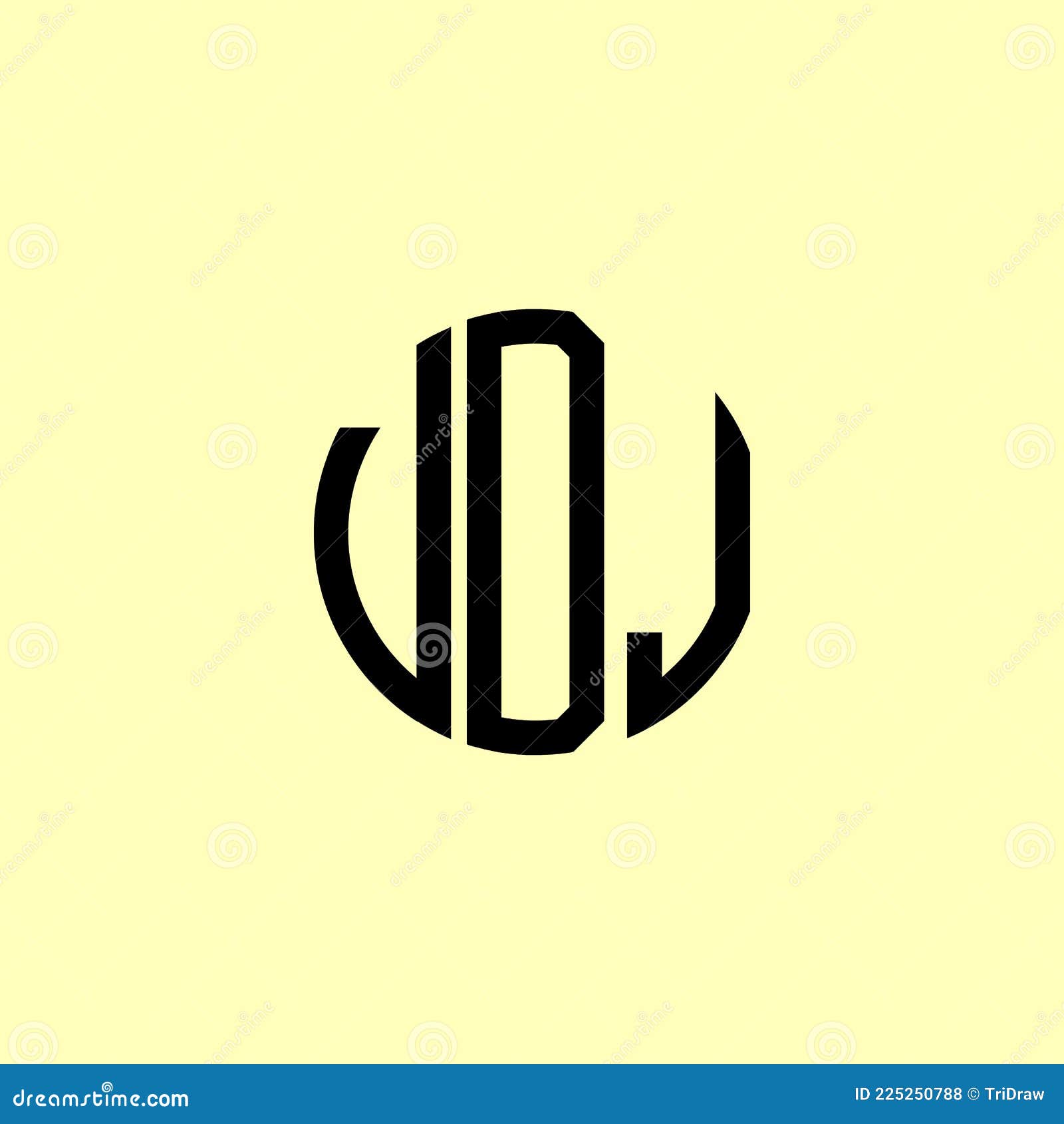 Creative Rounded Initial Letters VDJ Logo Stock Vector - Illustration ...