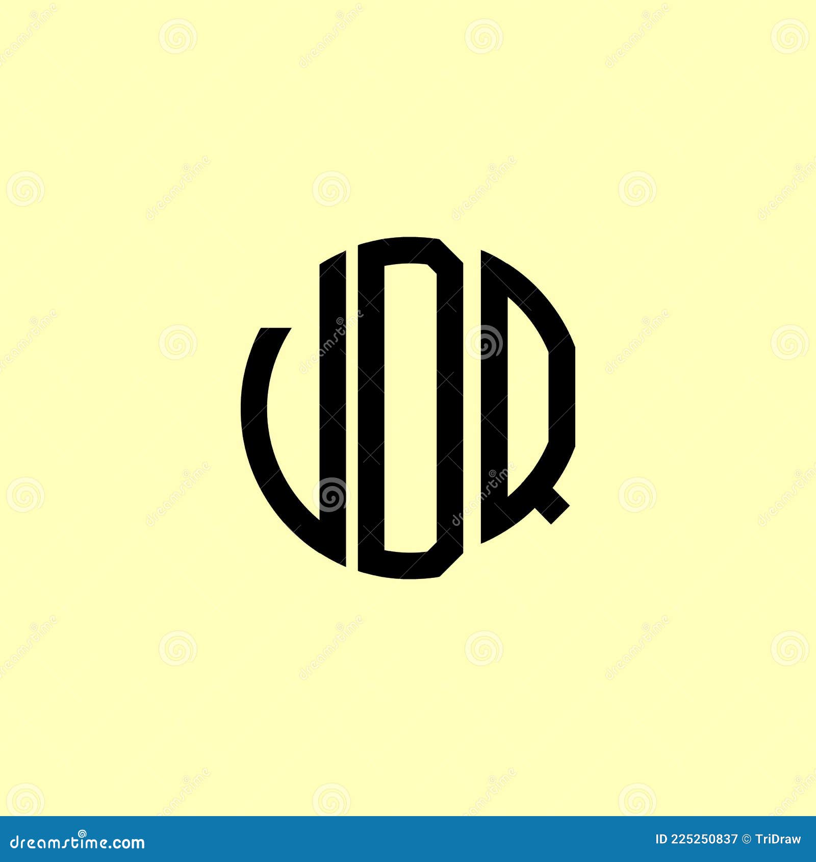 Creative Rounded Initial Letters VDQ Logo Stock Vector - Illustration ...