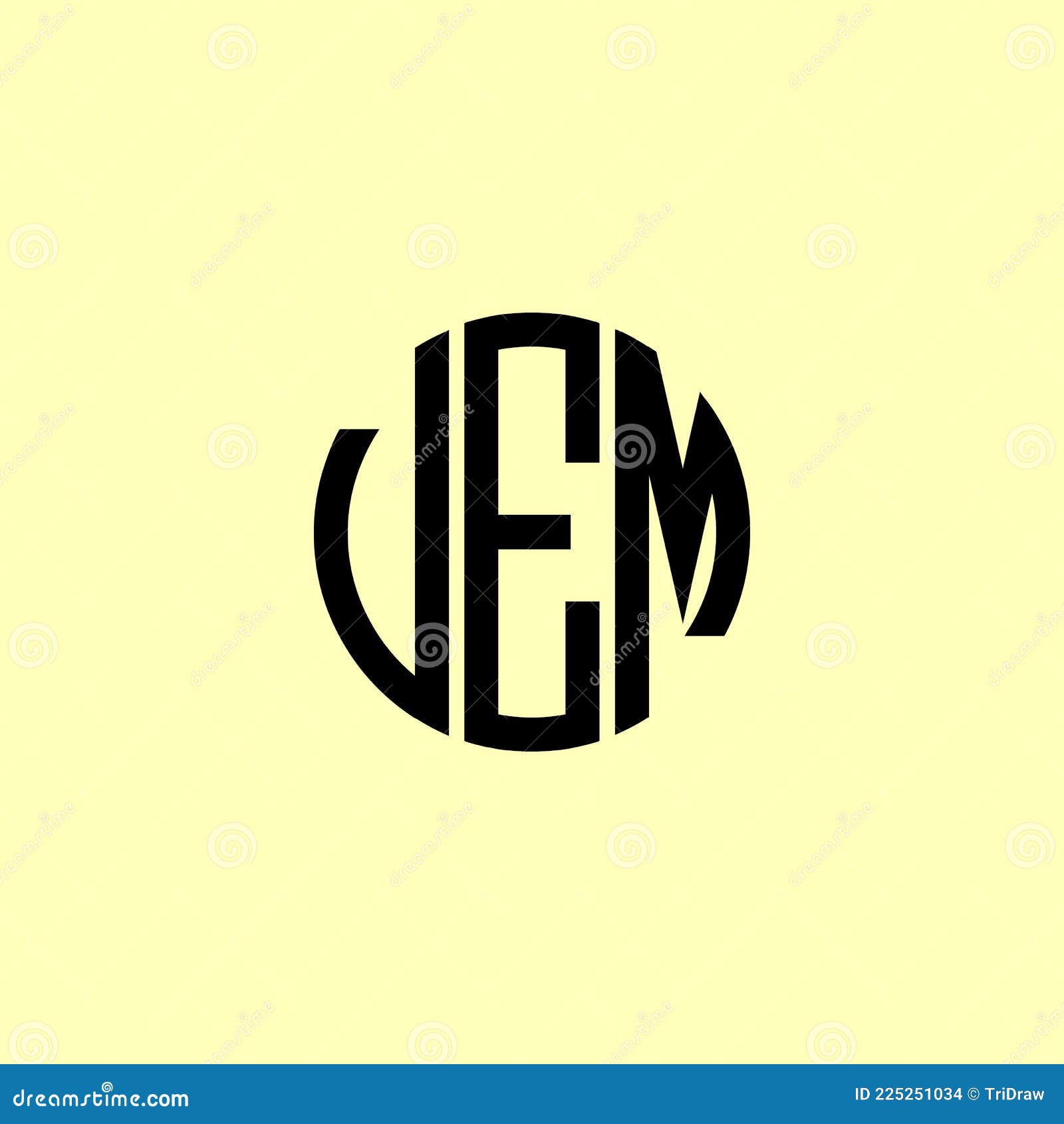 Creative Rounded Initial Letters VEM Logo Stock Vector - Illustration ...