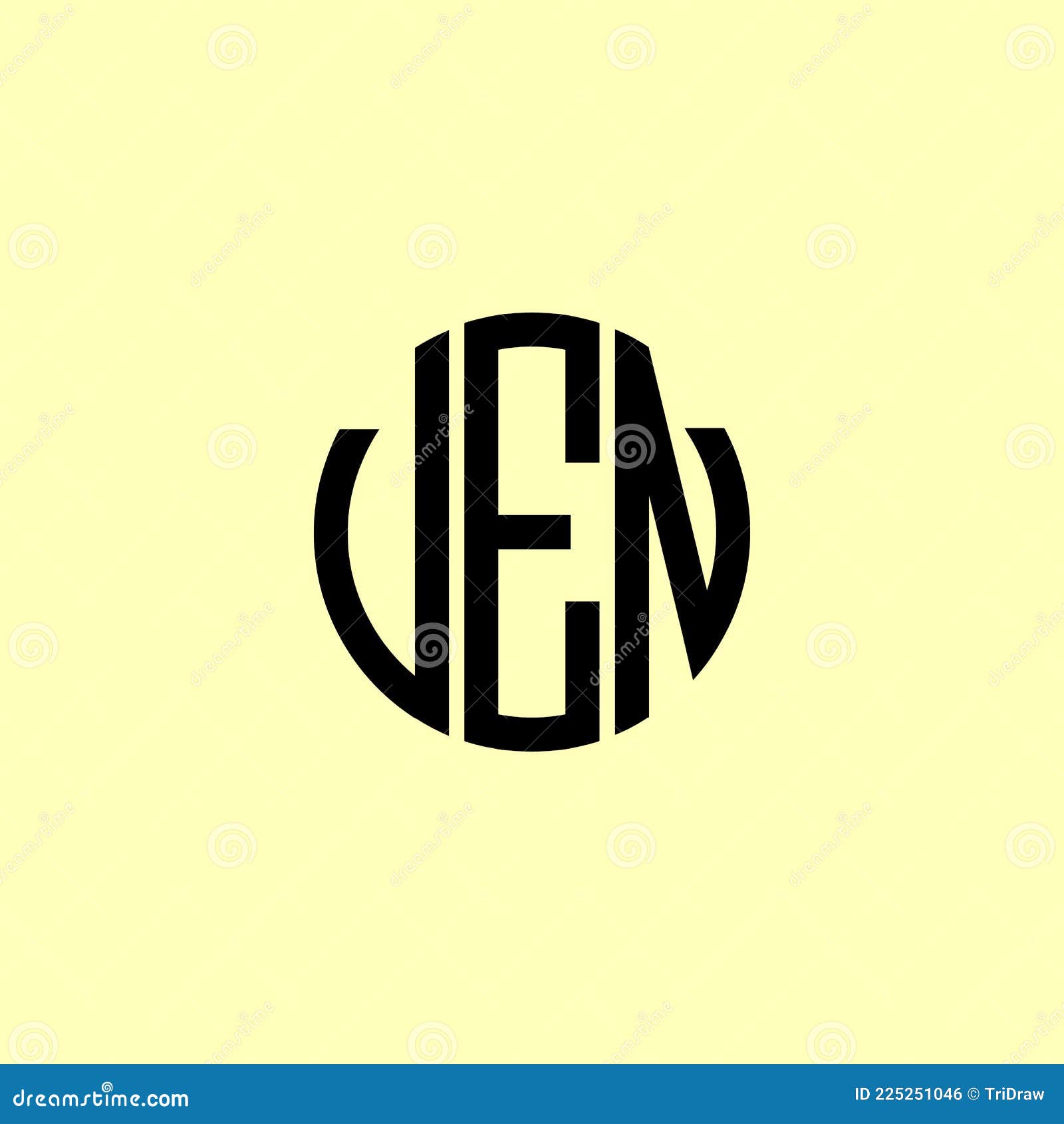 Creative Rounded Initial Letters VEN Logo Vector Illustration ...
