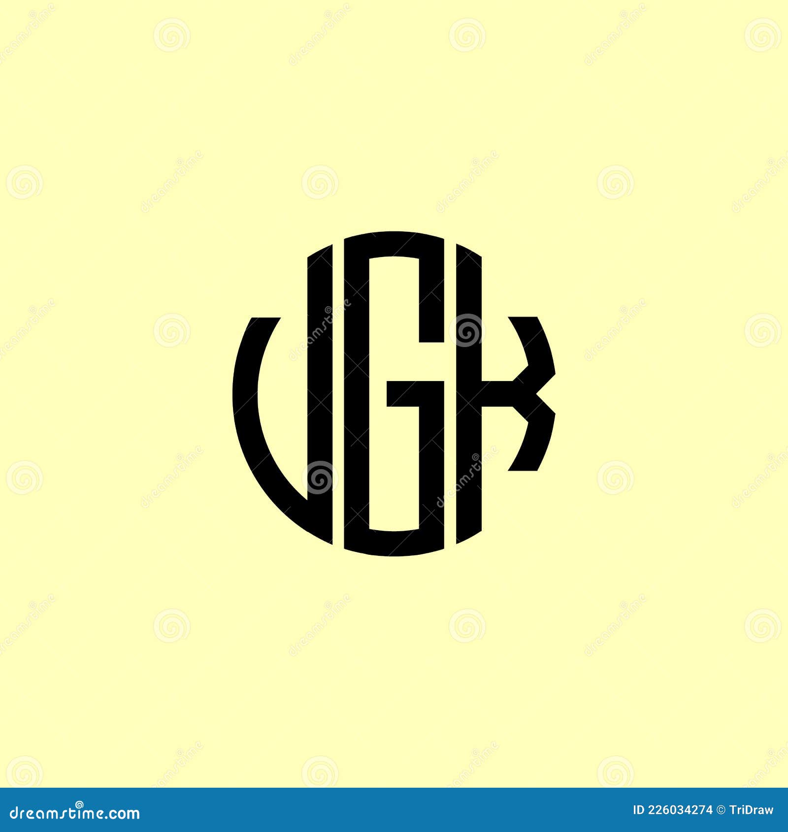 Creative Rounded Initial Letters VGK Logo Stock Vector - Illustration ...