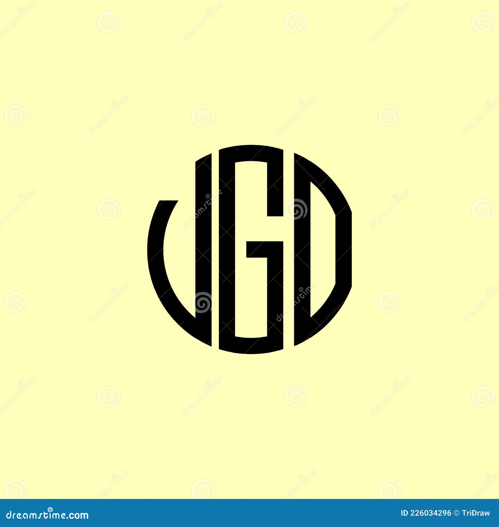 Creative Rounded Initial Letters VGO Logo Stock Vector - Illustration ...