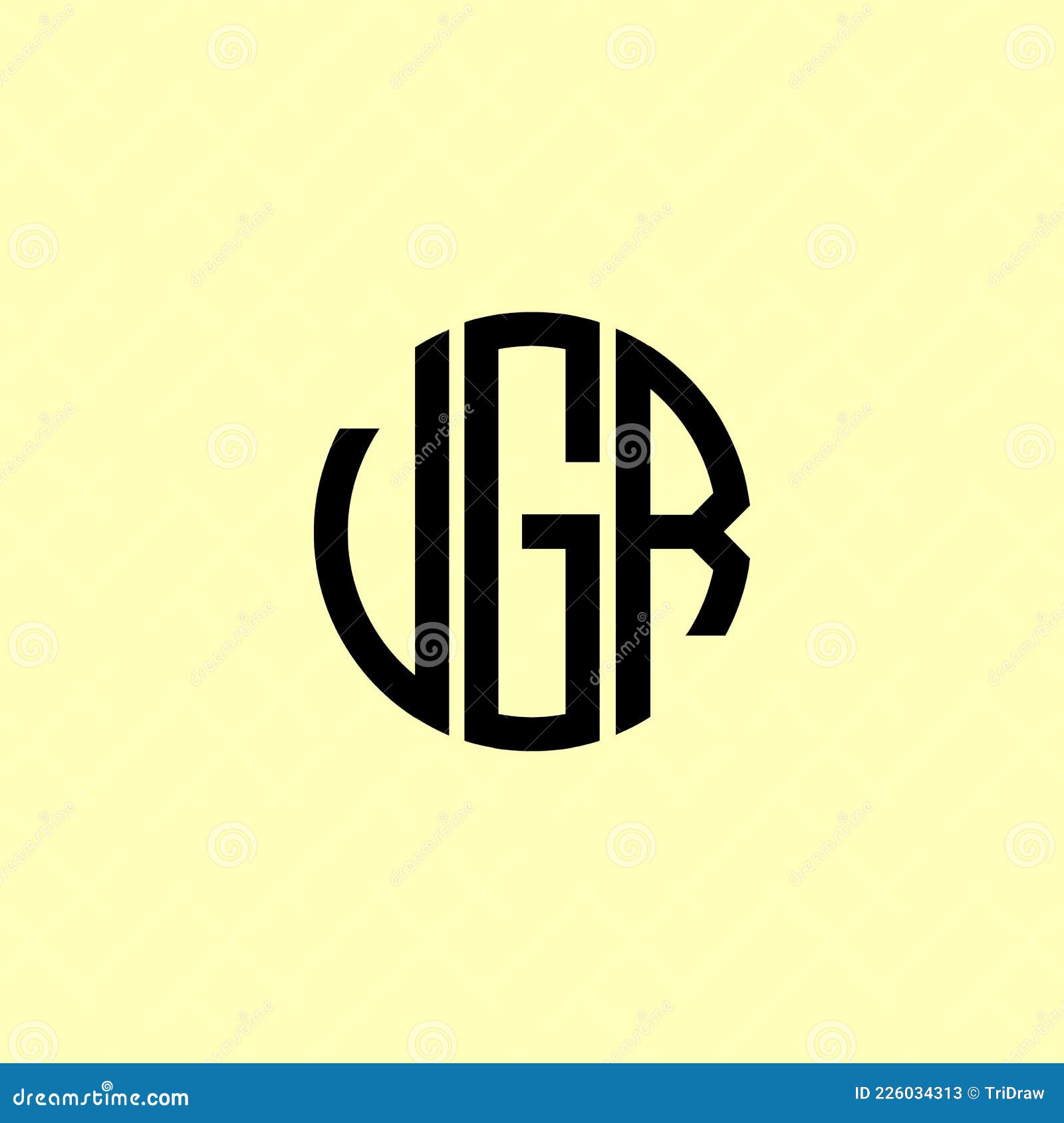 Creative Rounded Initial Letters VGR Logo Stock Vector - Illustration ...