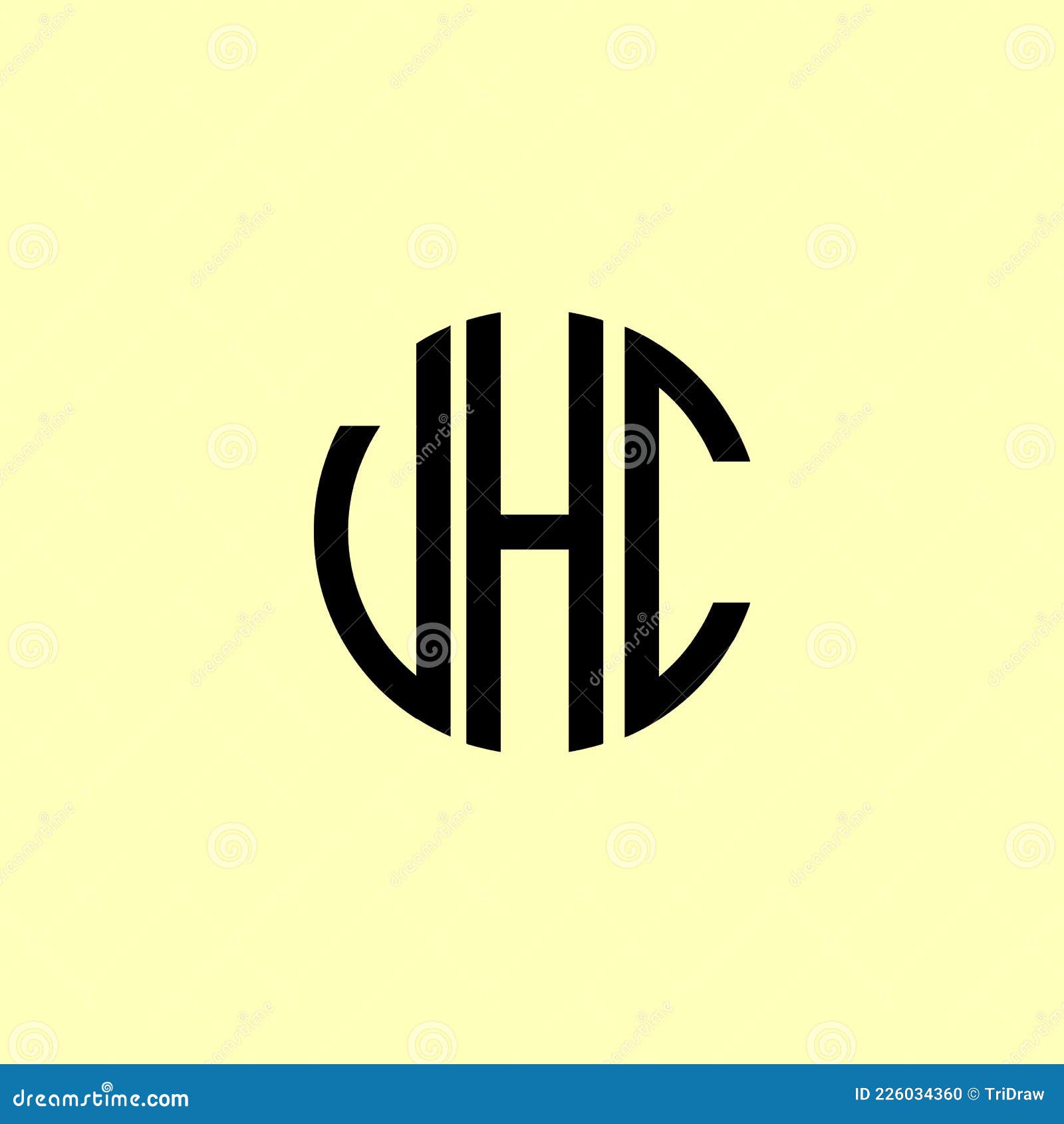 Creative Rounded Initial Letters VHC Logo Stock Vector - Illustration ...