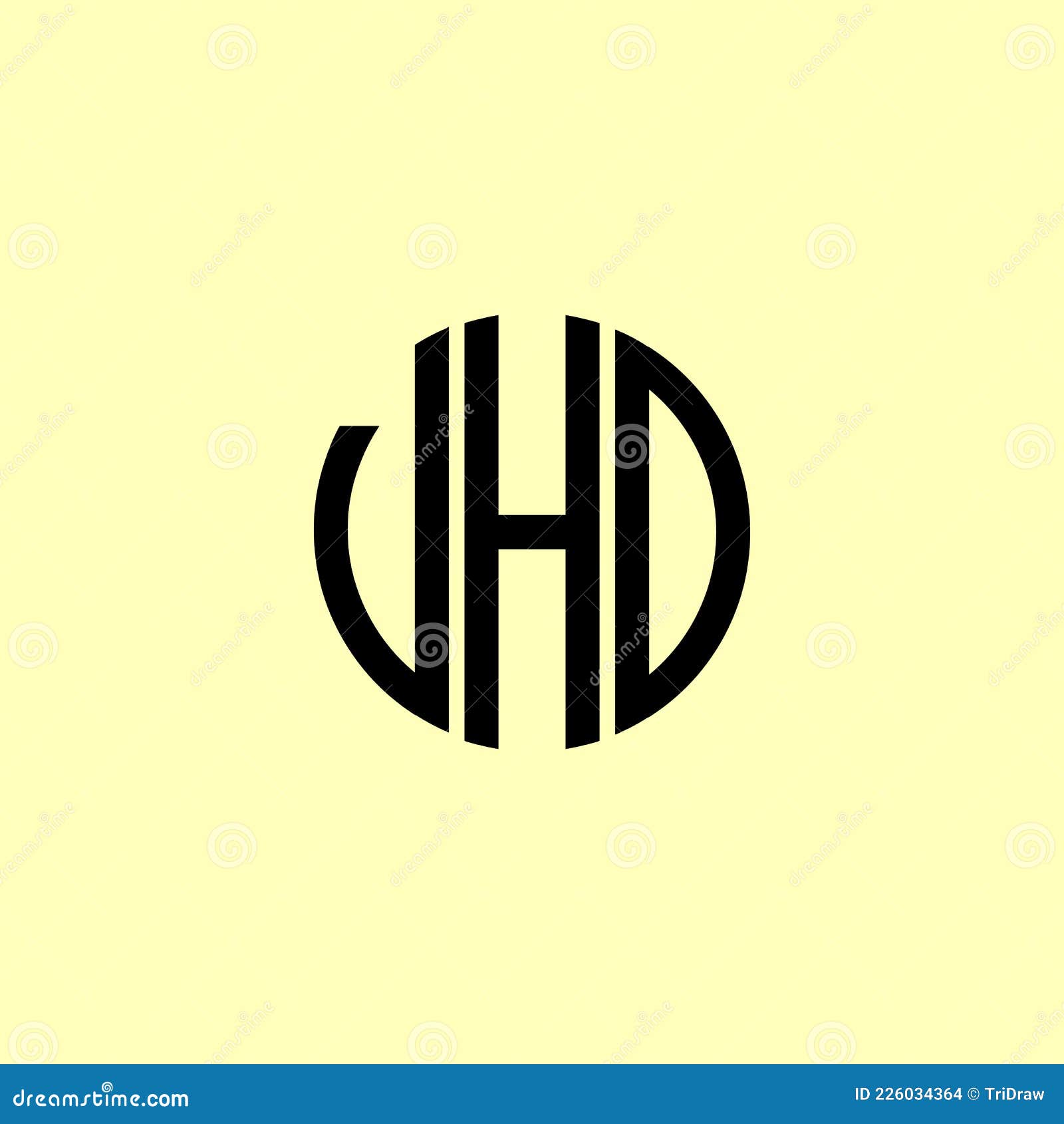 Creative Rounded Initial Letters VHD Logo Stock Vector - Illustration ...