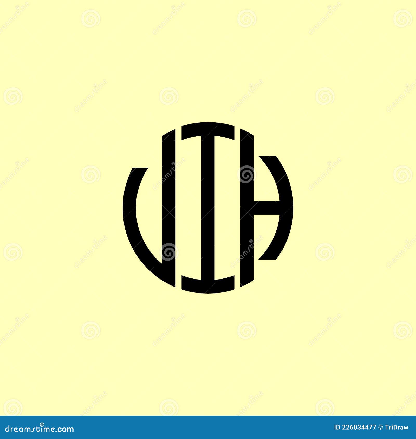 Creative Rounded Initial Letters VIH Logo Stock Vector - Illustration ...