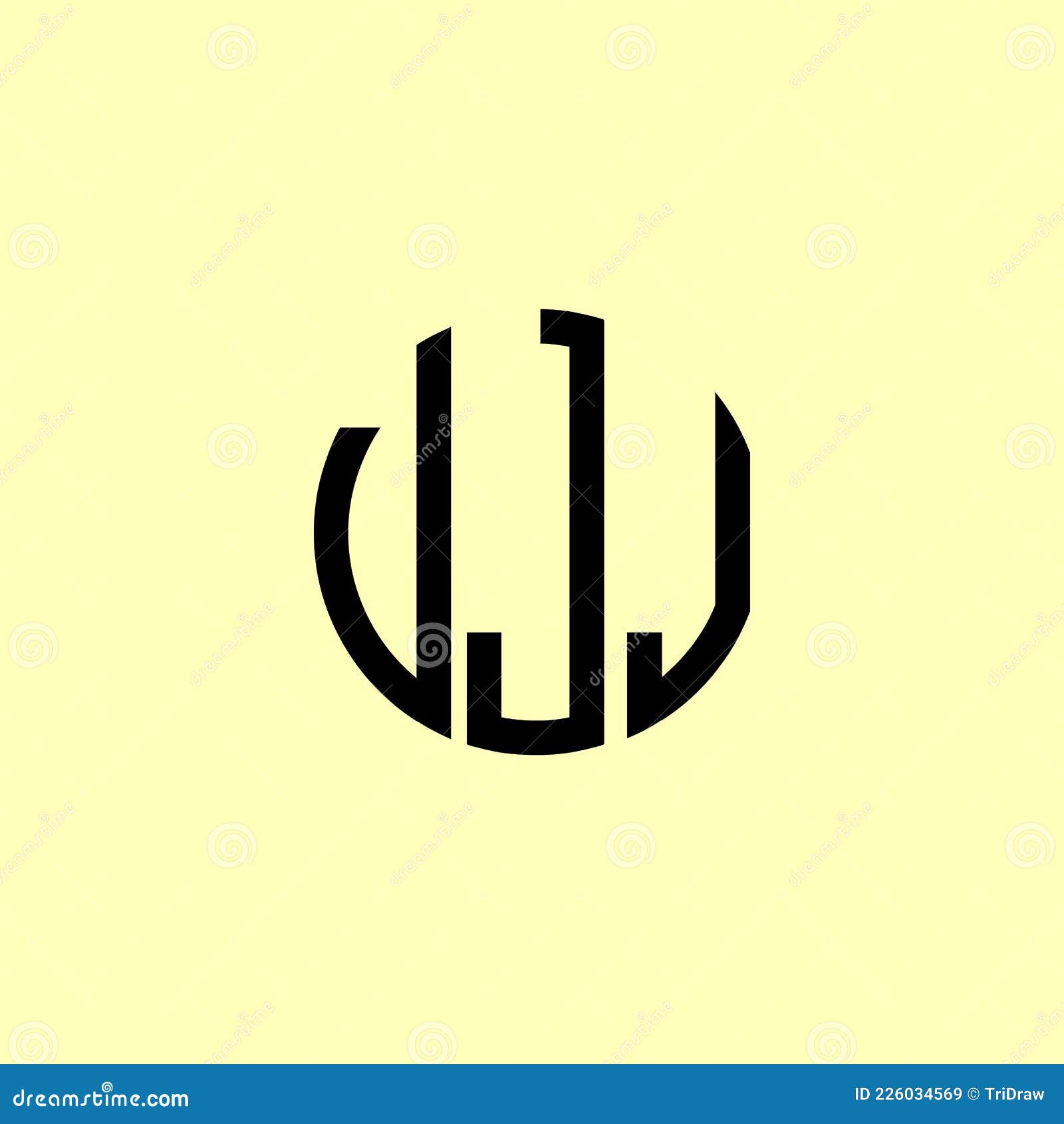 Creative Rounded Initial Letters VJJ Logo Stock Vector - Illustration ...
