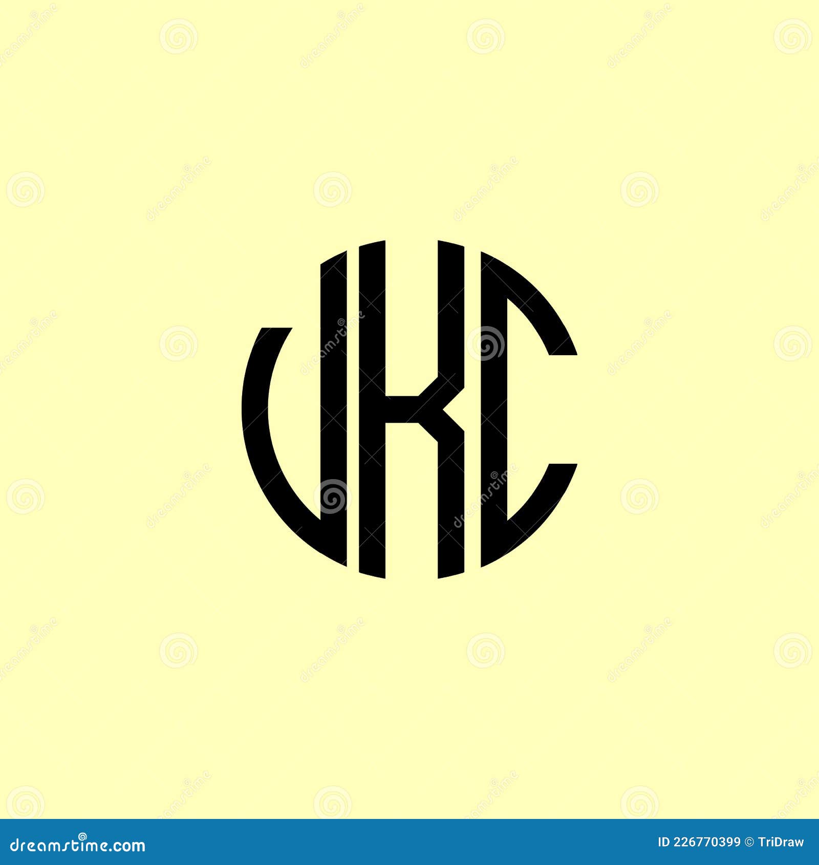 Creative Rounded Initial Letters VKC Logo Stock Vector - Illustration ...