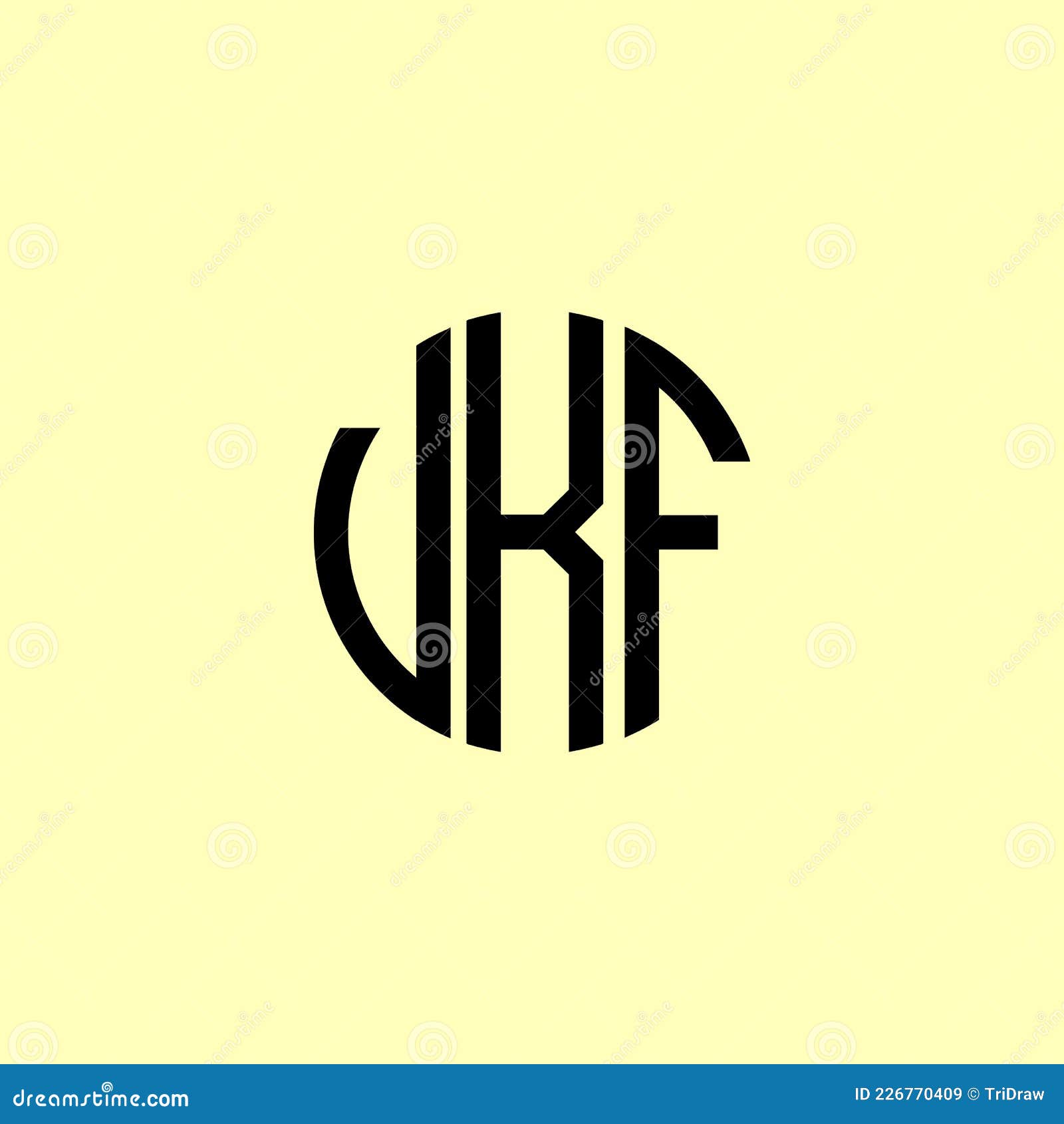 Creative Rounded Initial Letters VKF Logo Stock Vector - Illustration ...