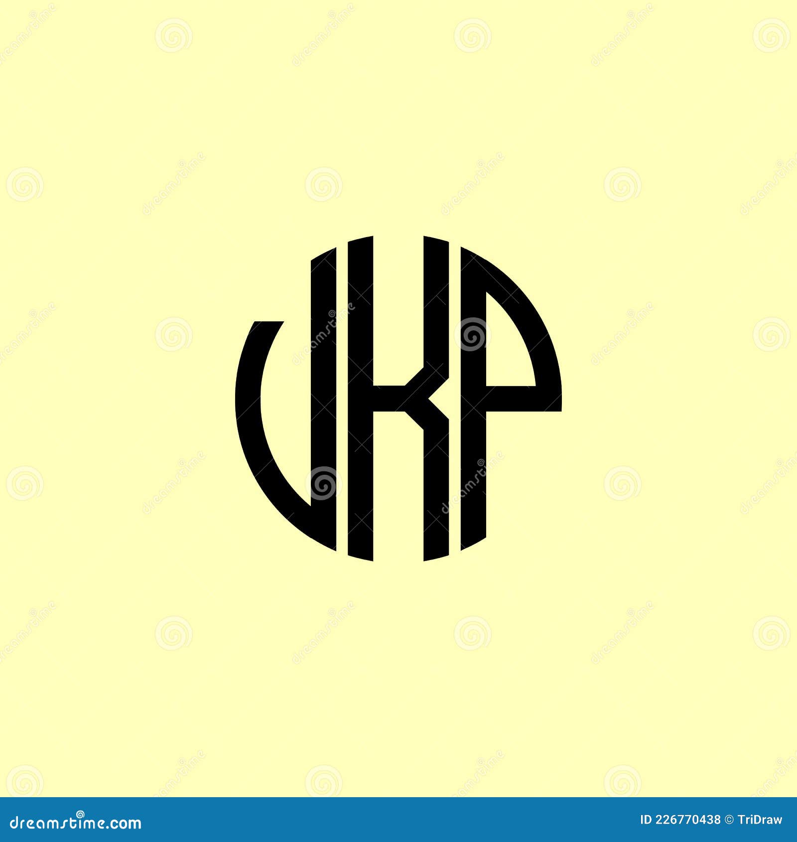 Creative Rounded Initial Letters VKP Logo Stock Vector - Illustration ...