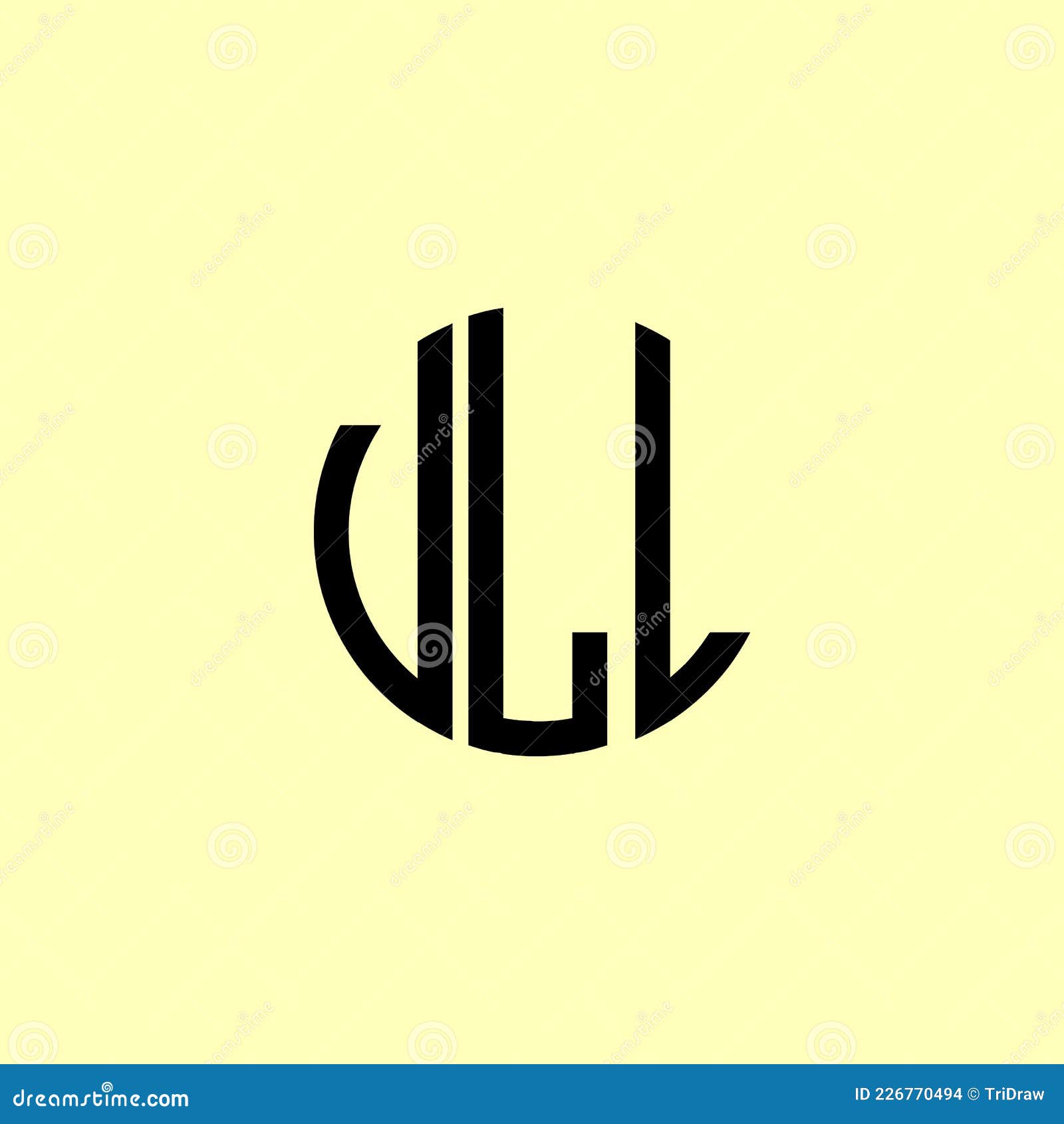 Creative Rounded Initial Letters VLL Logo Stock Vector - Illustration ...