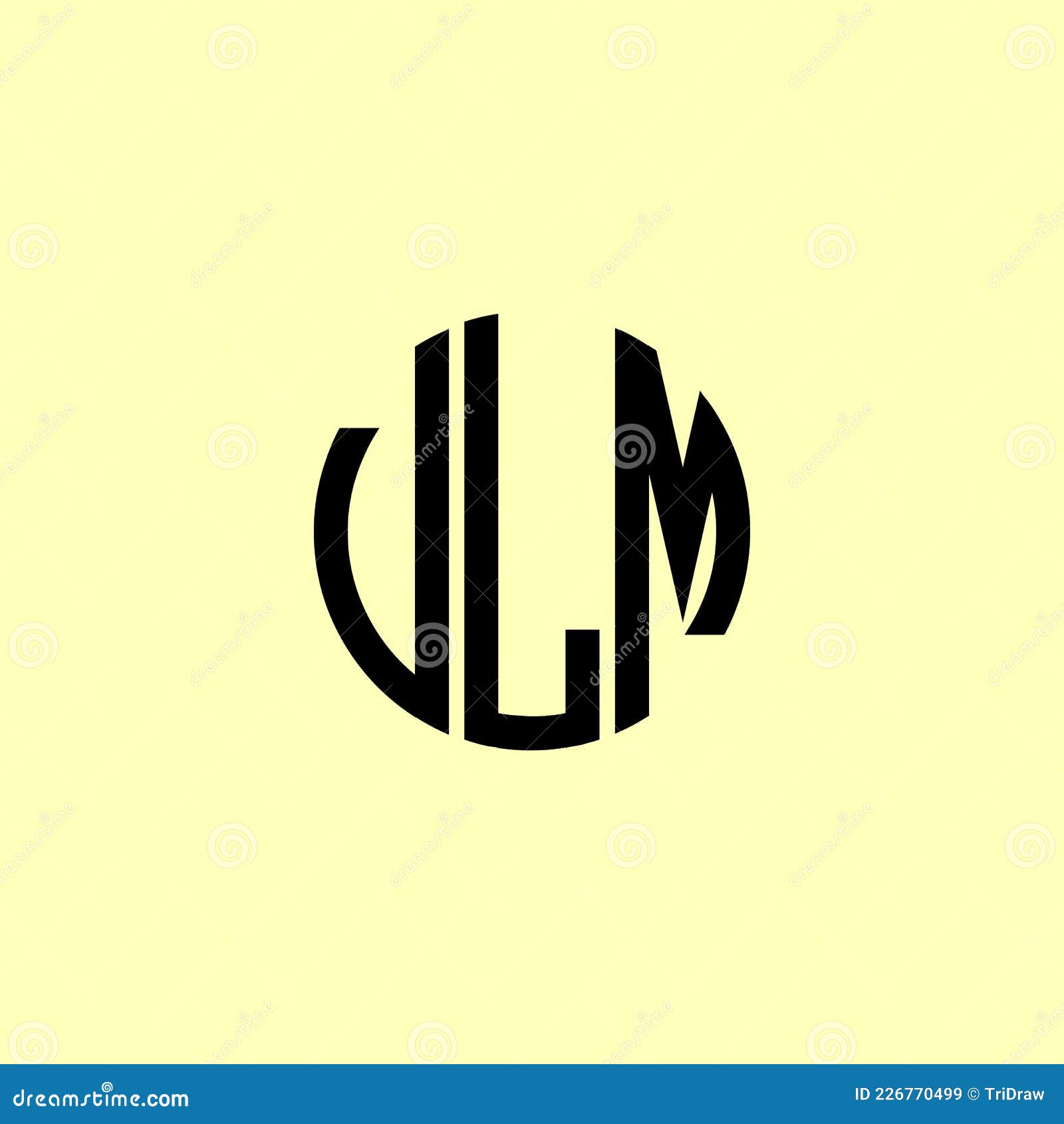Creative Rounded Initial Letters VLM Logo Stock Vector - Illustration ...