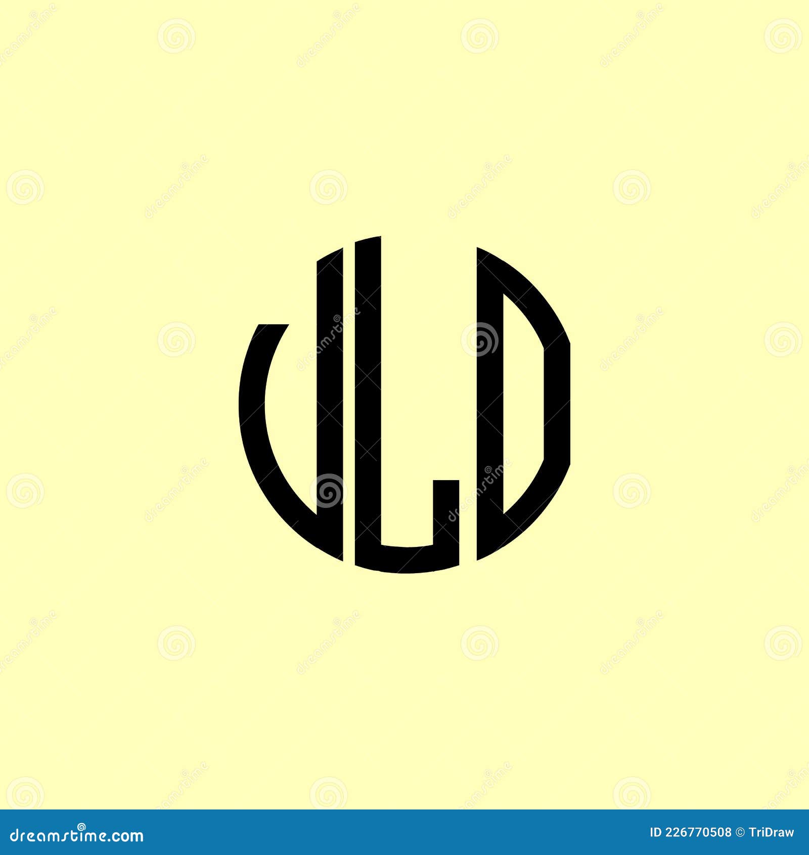 Creative Rounded Initial Letters VLO Logo Stock Vector - Illustration of black, initial: 226770508
