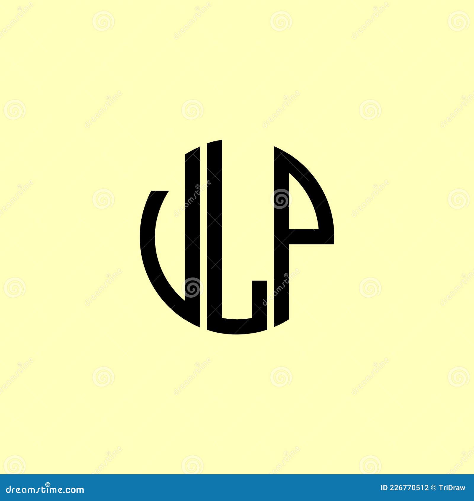 Creative Rounded Initial Letters VLP Logo Stock Vector - Illustration ...