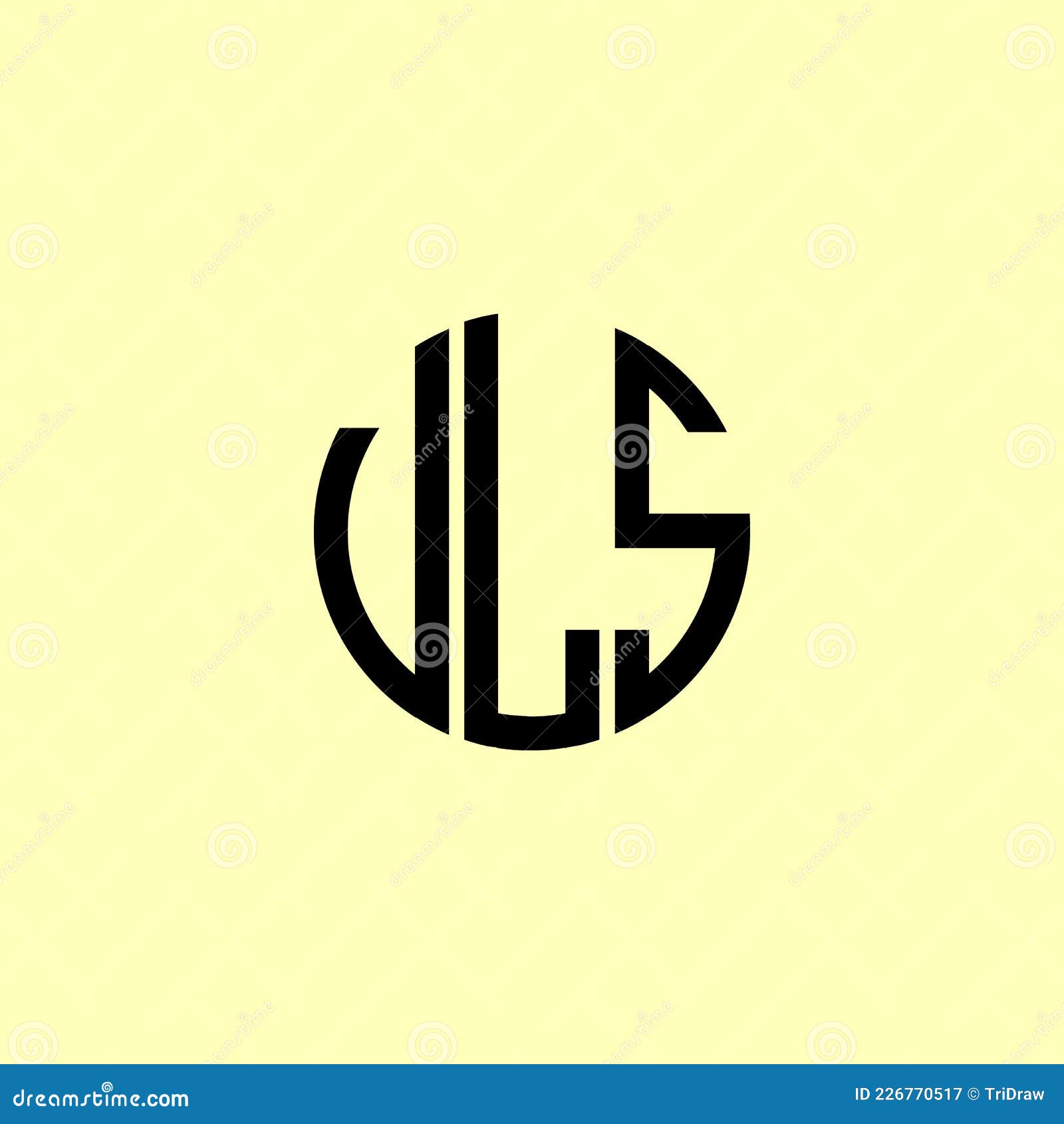 Creative Rounded Initial Letters VLS Logo Stock Vector - Illustration ...