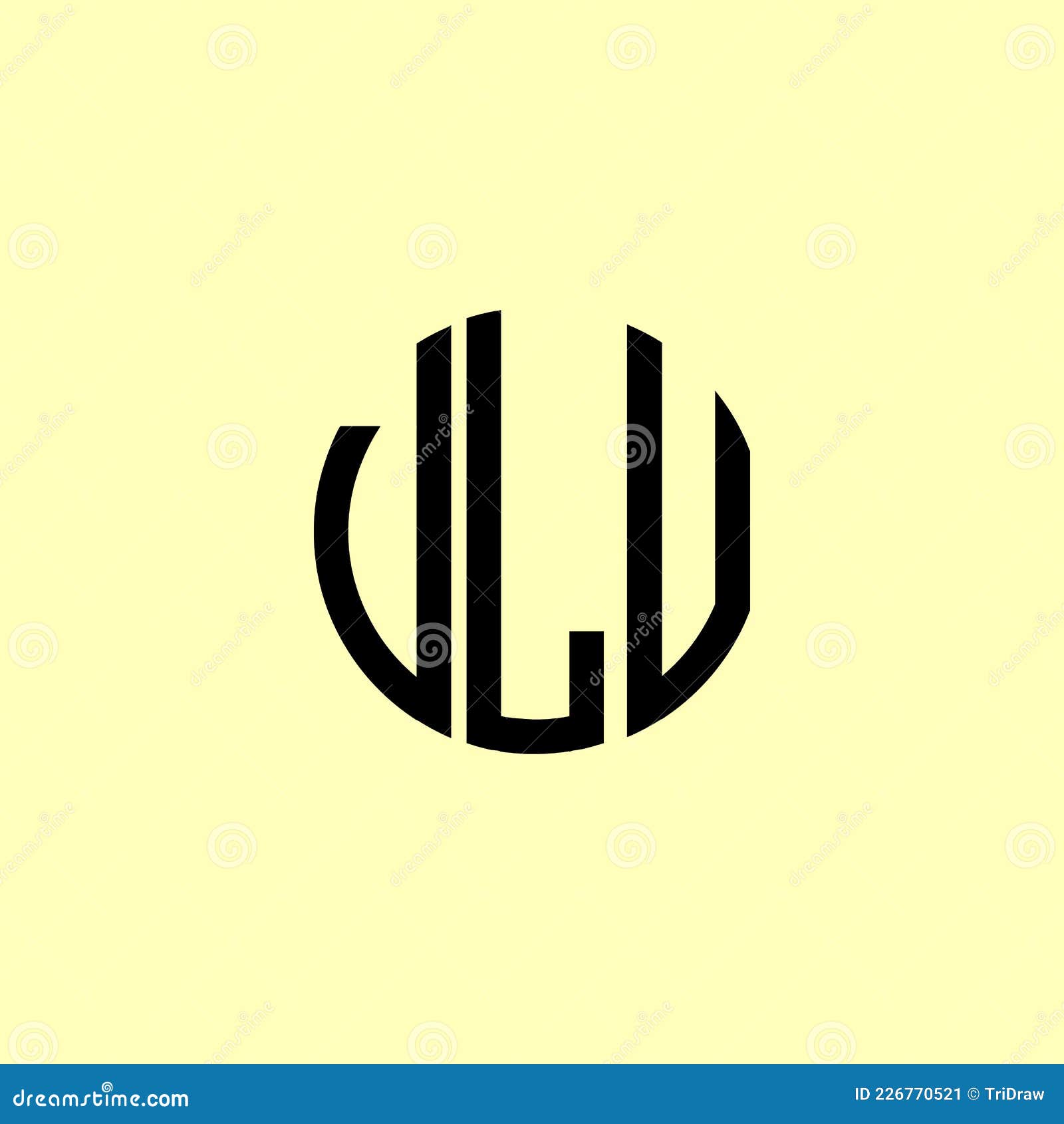 Creative Rounded Initial Letters VLU Logo Stock Vector - Illustration ...