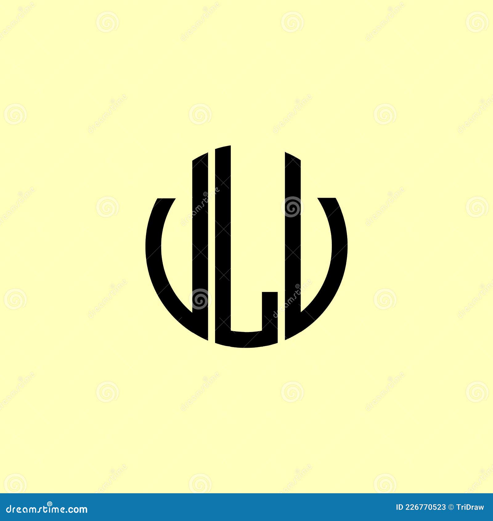 Creative Rounded Initial Letters VLV Logo Stock Vector - Illustration of royal, mark: 226770523