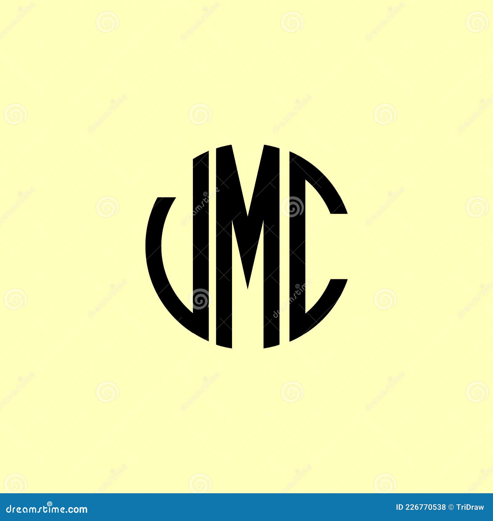 Creative Rounded Initial Letters VMC Logo Stock Vector - Illustration ...